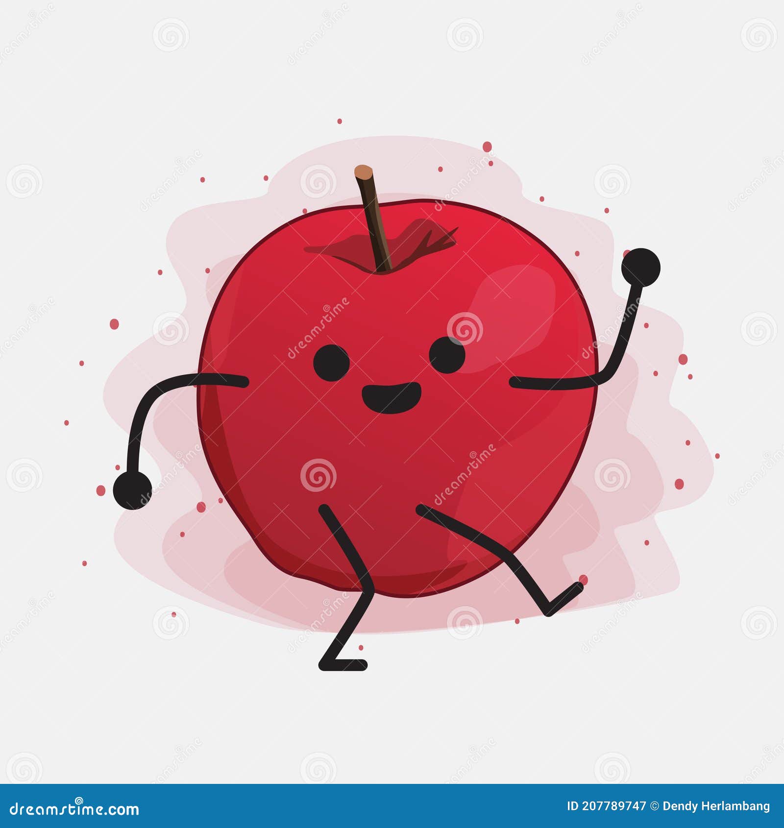Cute Apple Vector Character Illustration Stock Vector - Illustration of ...