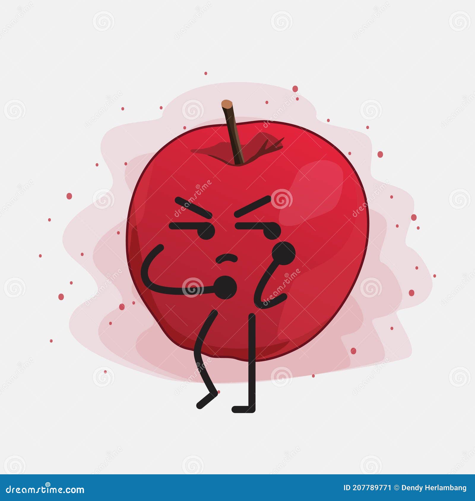 Cute Apple Vector Character Illustration Stock Vector - Illustration of ...