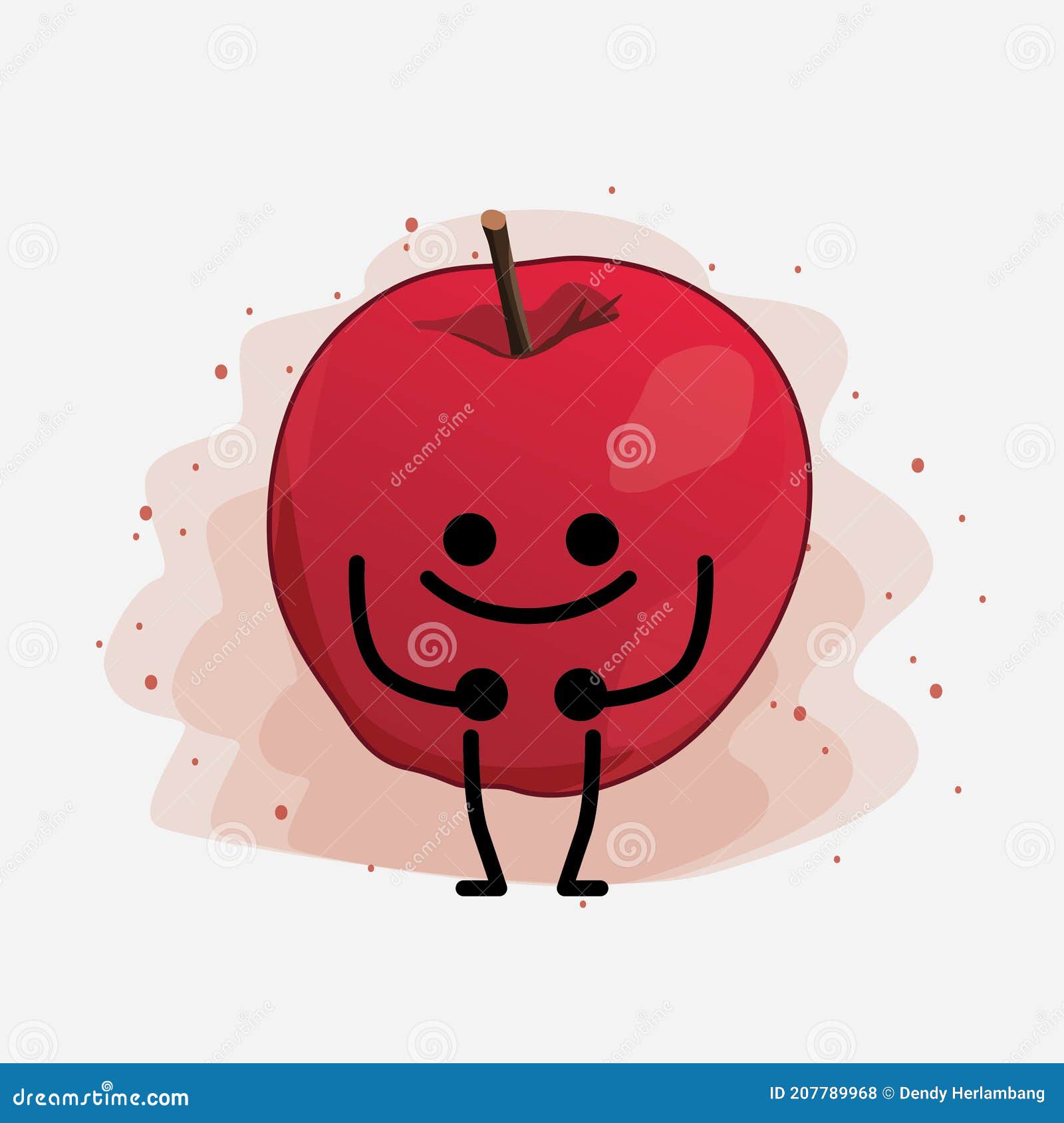 Cute Apple Vector Character Illustration Stock Vector - Illustration of ...