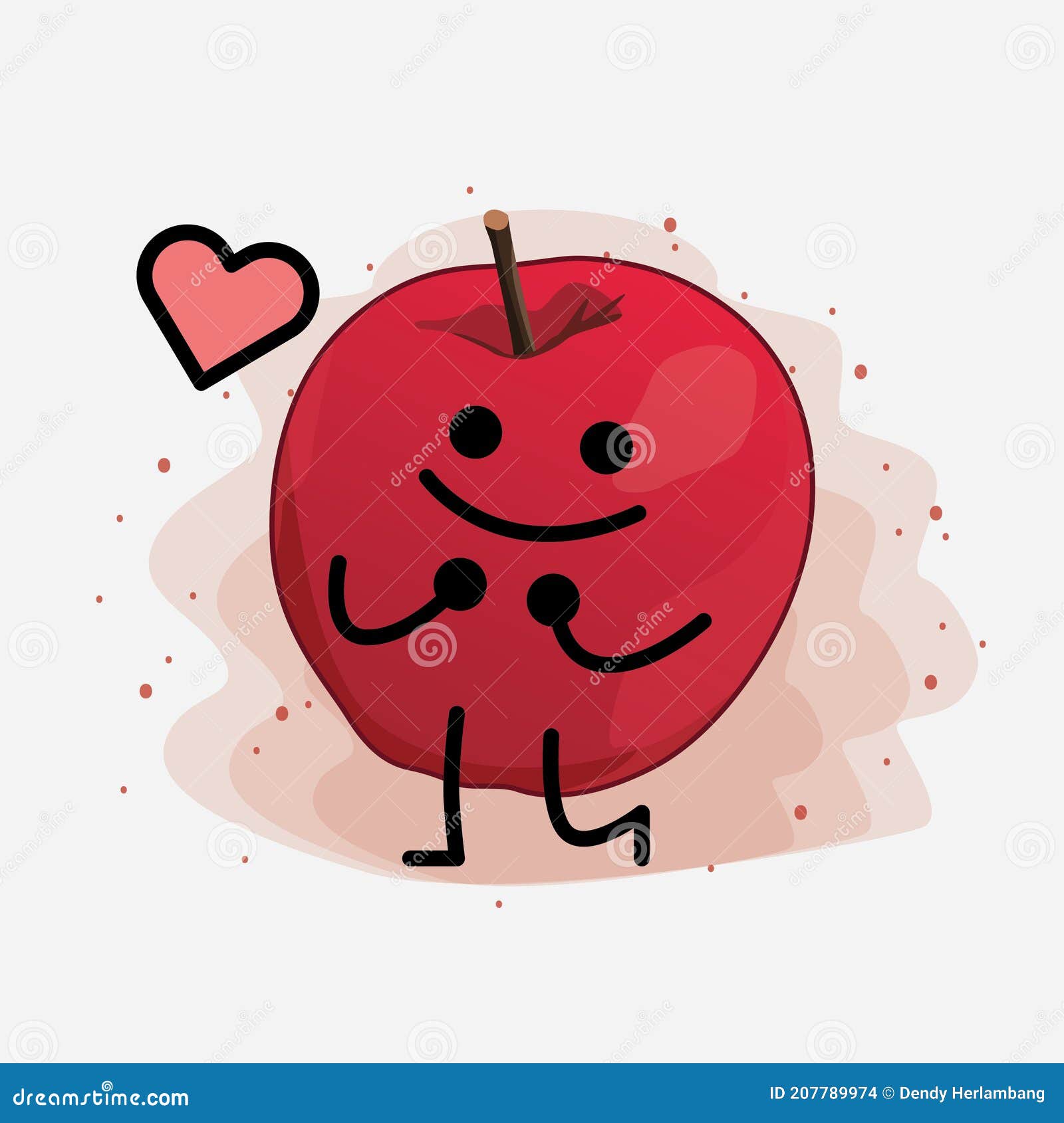 Cute Apple Vector Character Illustration Stock Vector - Illustration of ...