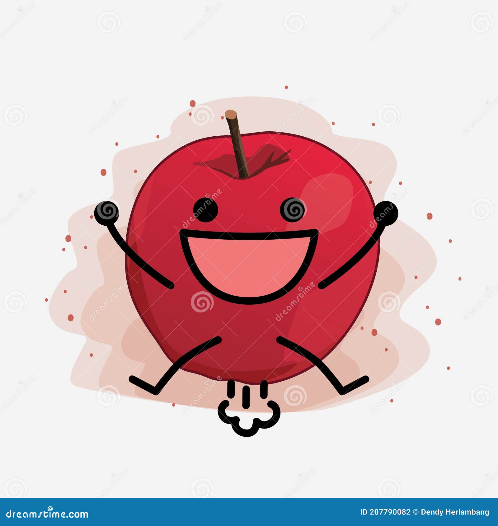 Cute Apple Vector Character Illustration Stock Vector - Illustration of ...
