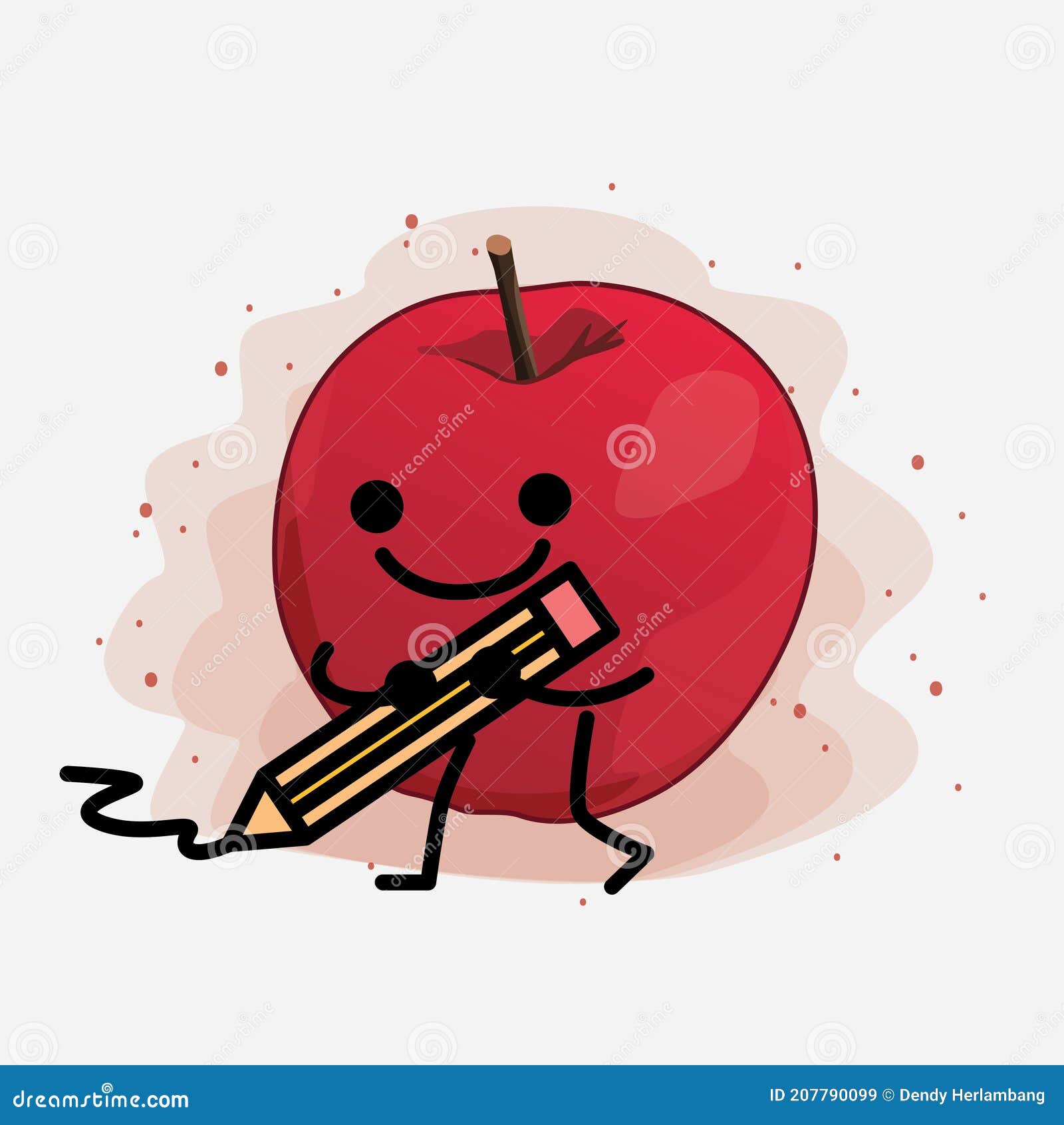 Cute Apple Vector Character Illustration Stock Vector - Illustration of ...