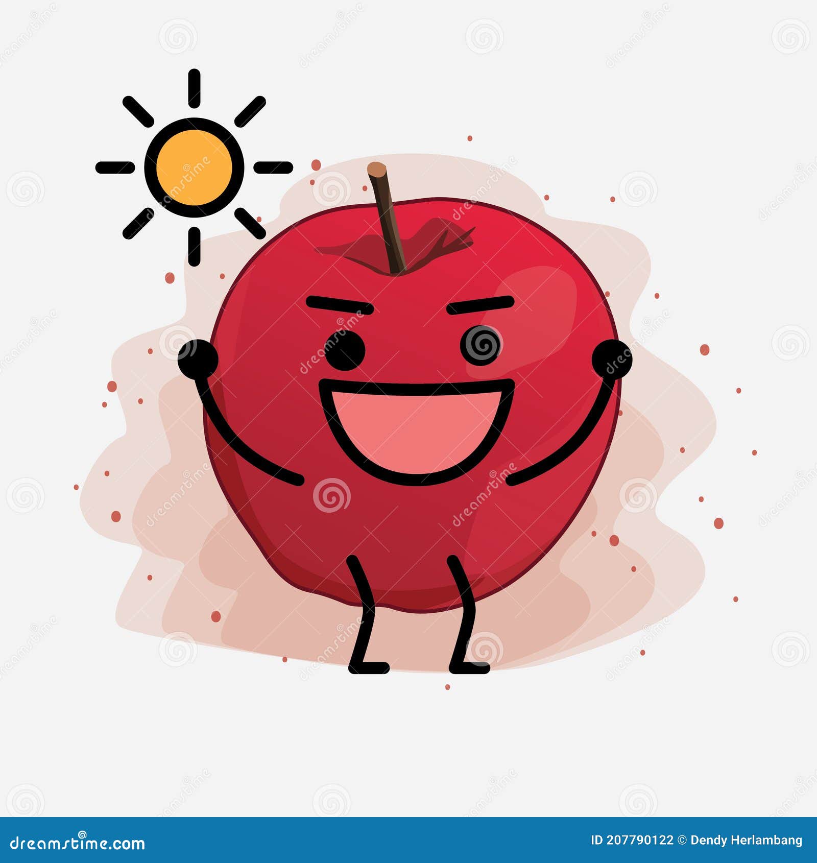 Cute Apple Vector Character Illustration Stock Vector - Illustration of ...