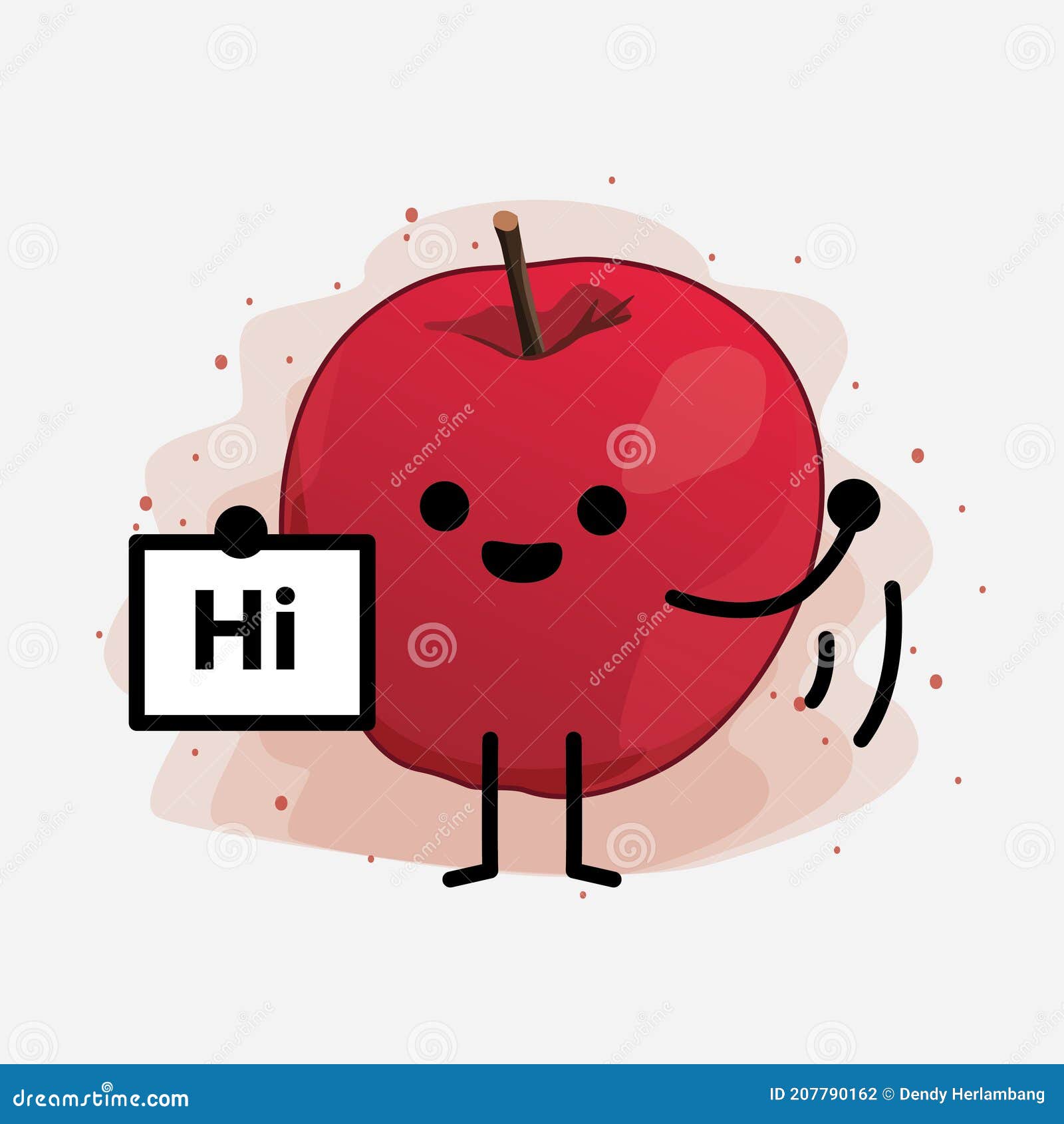 Cute Apple Vector Character Illustration Stock Vector - Illustration of ...