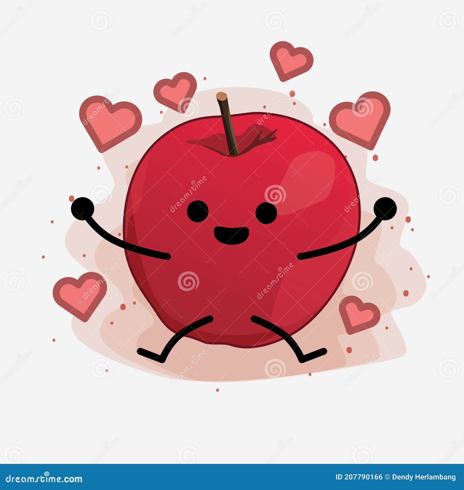 Cute Apple Vector Character Illustration Stock Vector - Illustration of ...