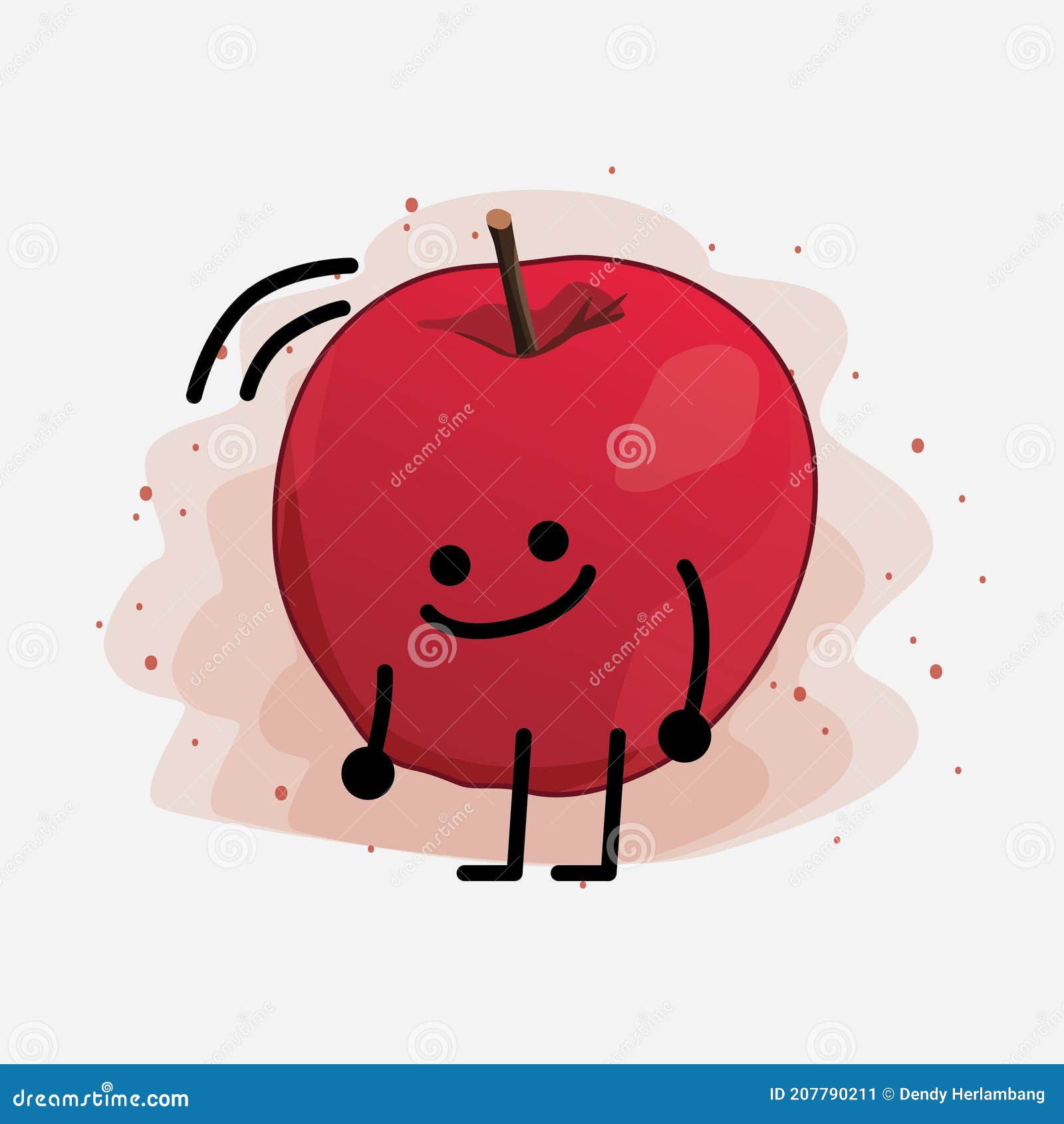 Cute Apple Vector Character Illustration Stock Vector - Illustration of ...
