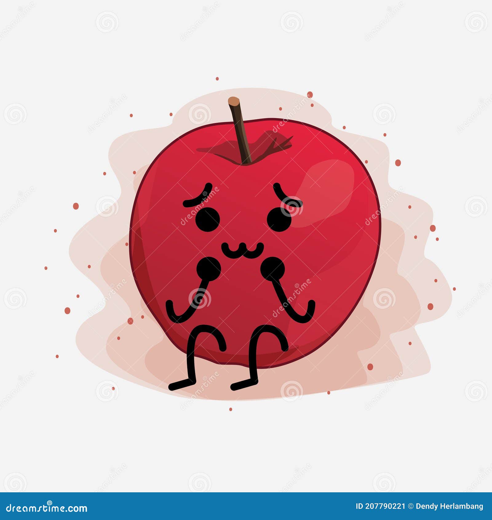 Cute Apple Vector Character Illustration Stock Vector - Illustration of ...