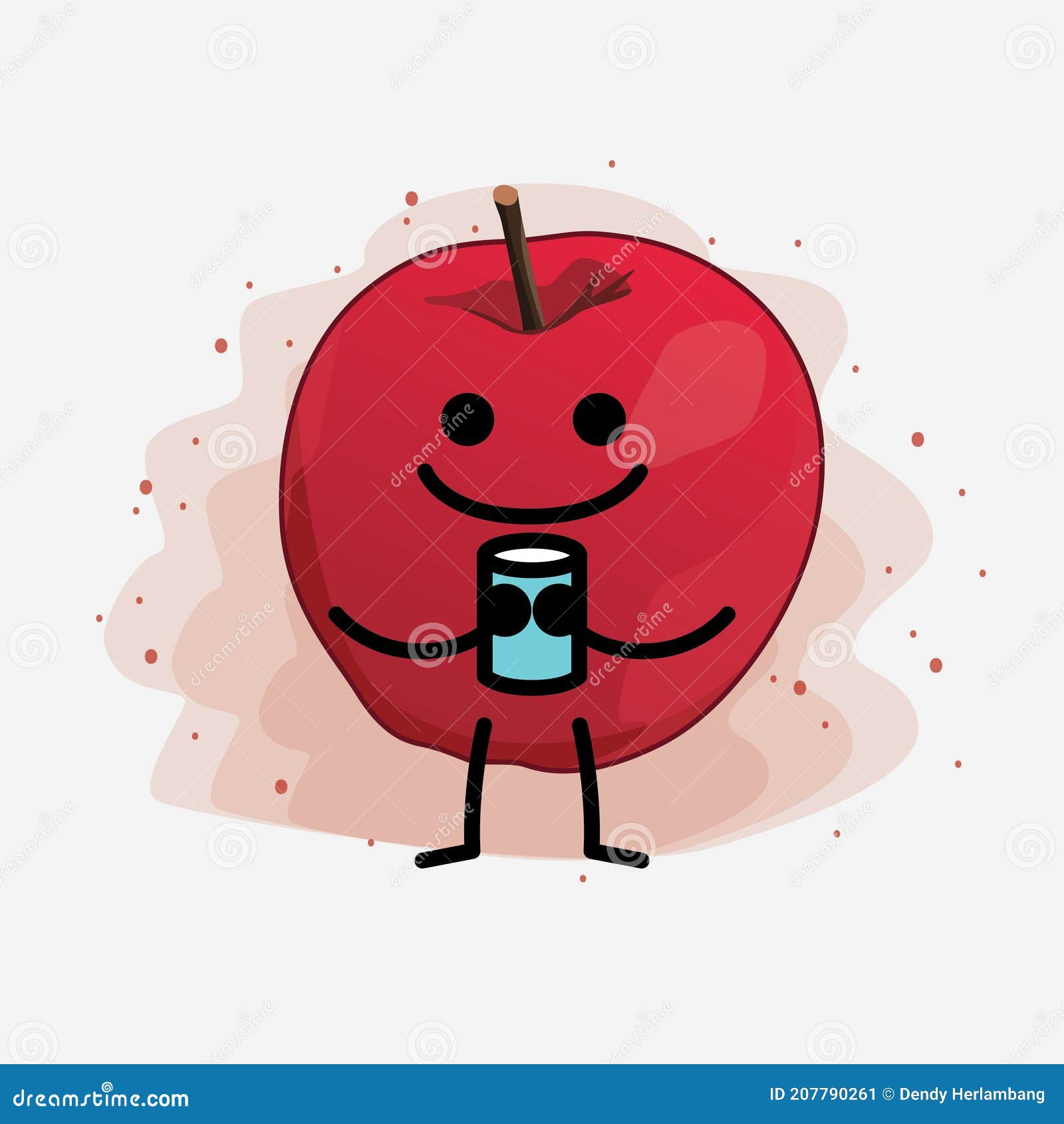 Cute Apple Vector Character Illustration Stock Vector - Illustration of ...