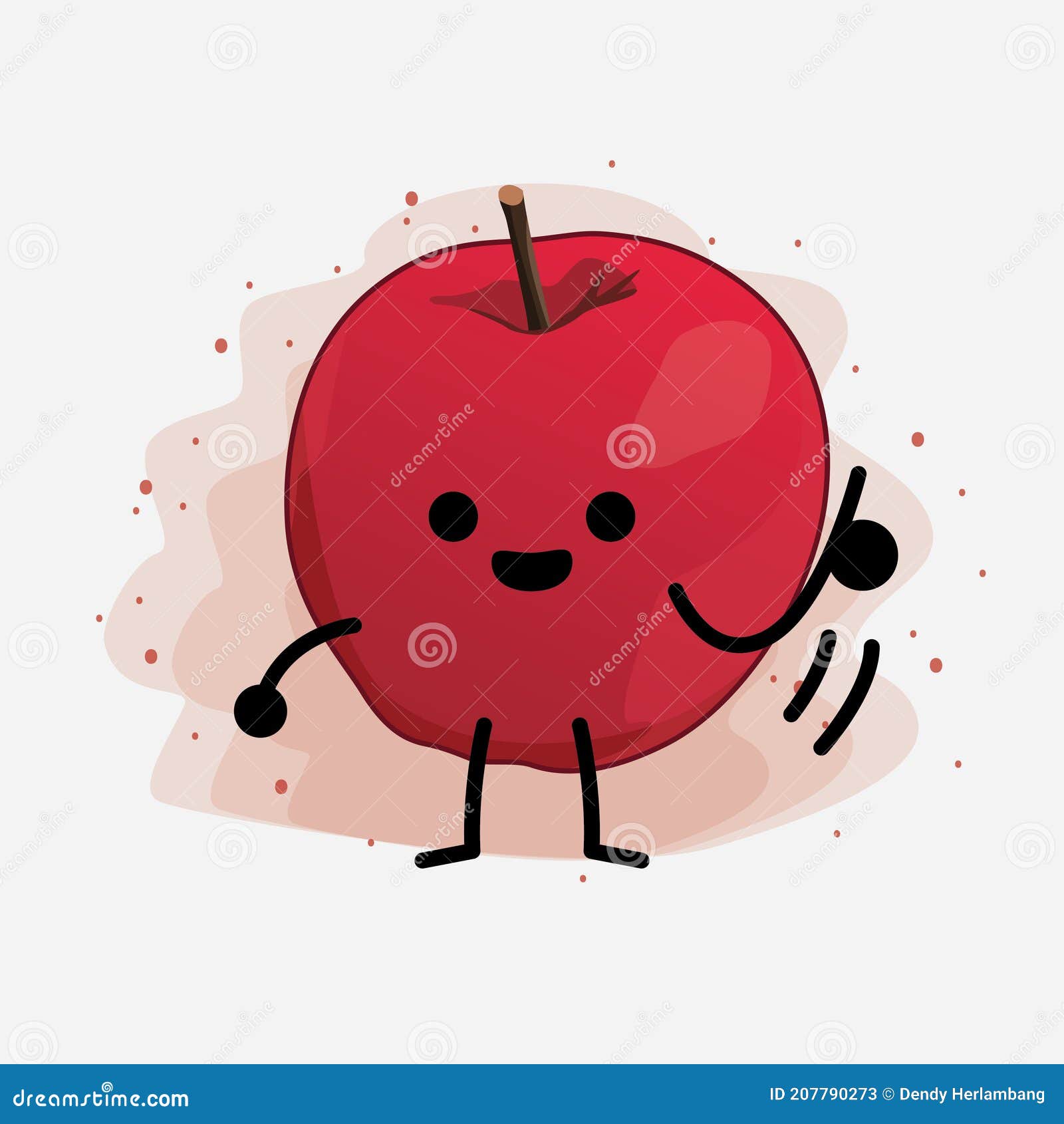 Cute Apple Vector Character Illustration Stock Vector - Illustration of ...
