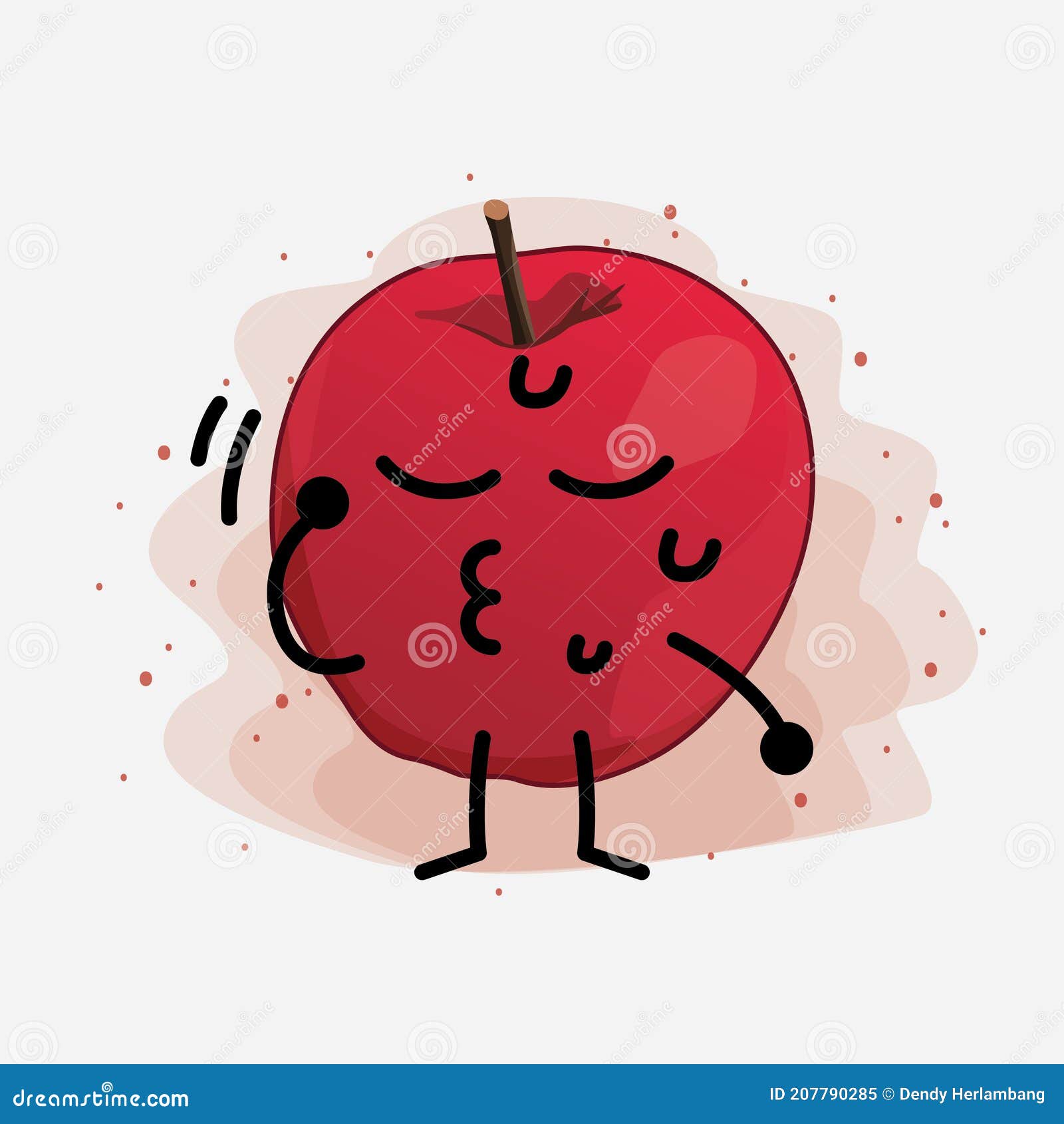 Cute Apple Vector Character Illustration Stock Vector - Illustration of ...
