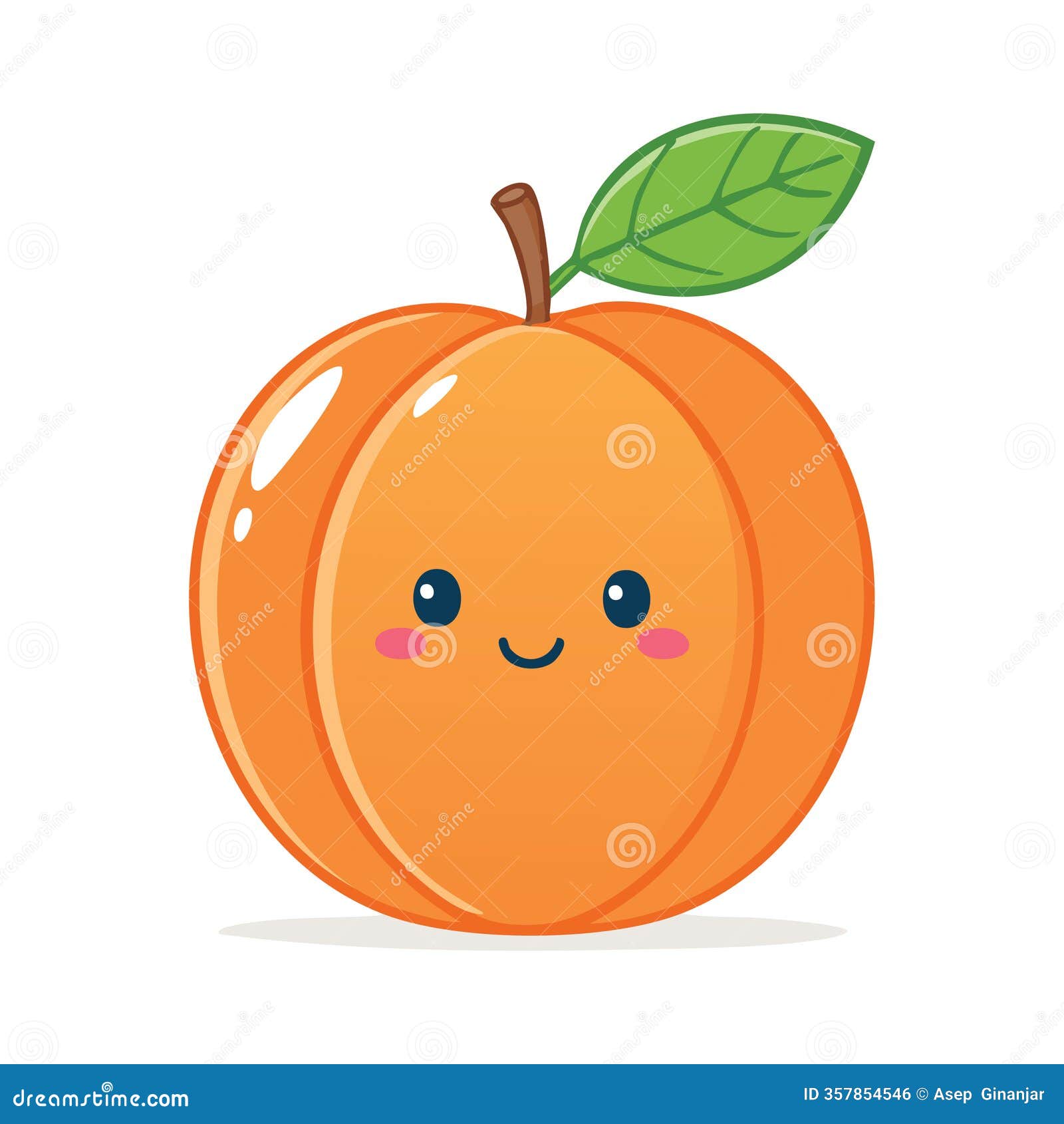 A Cute Apricot Fruit Illustration Stock Illustration - Illustration of ...