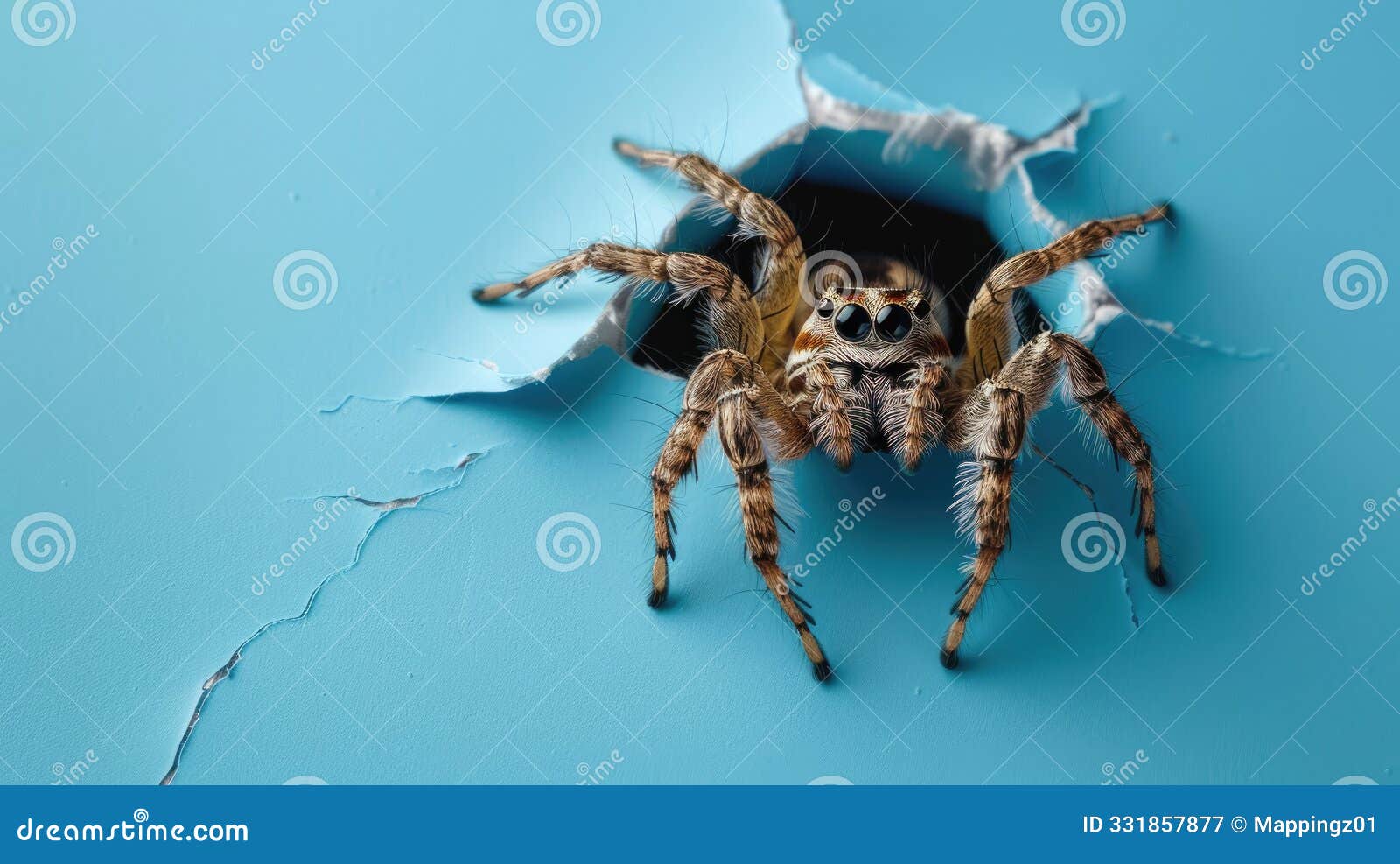 Cute Arachnid Peeking through a Hole Stock Illustration - Illustration ...