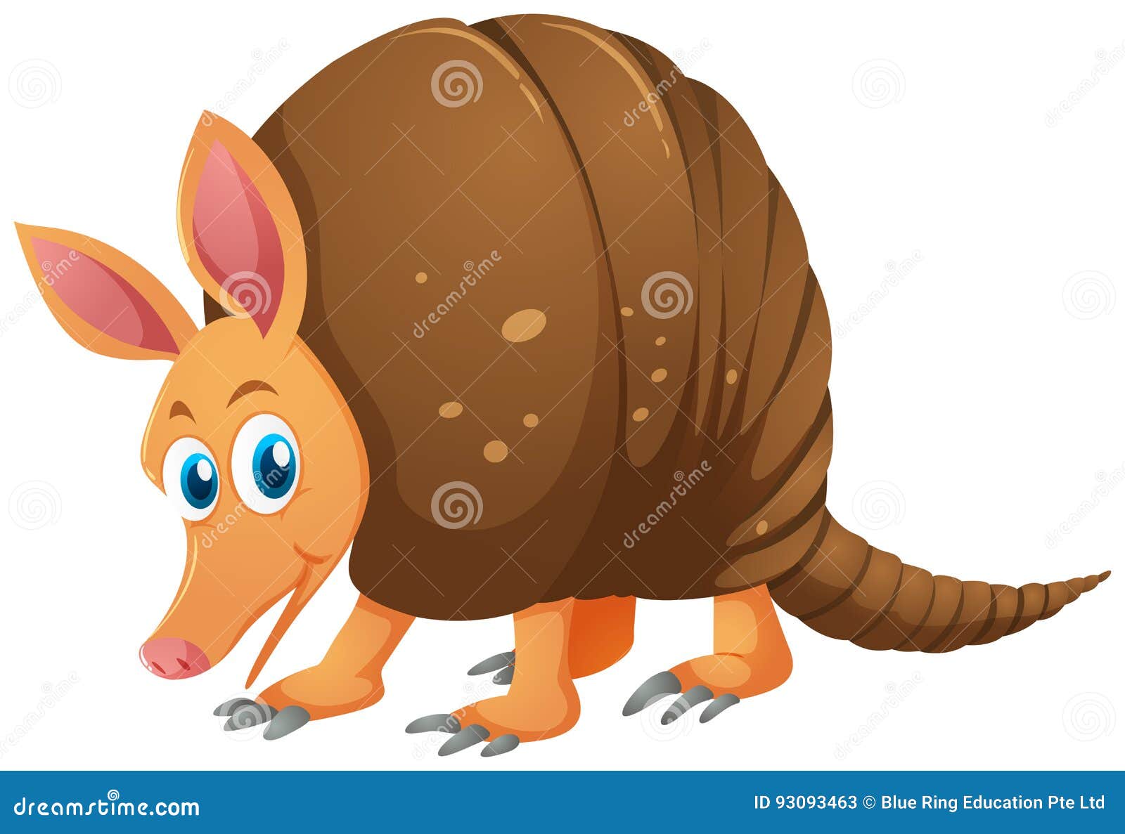 Cute Armadillo Cartoon Characters Vector Illustration. For Kids ...