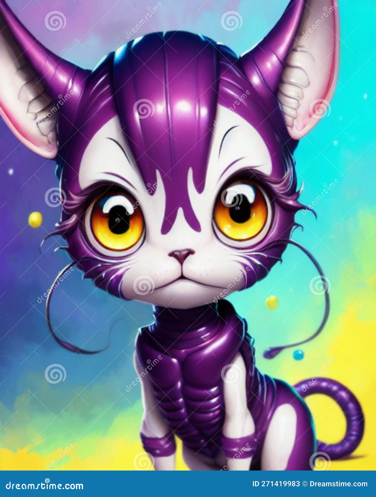 Cute Armored Cat Looks Cute Stock Illustration - Illustration of ...