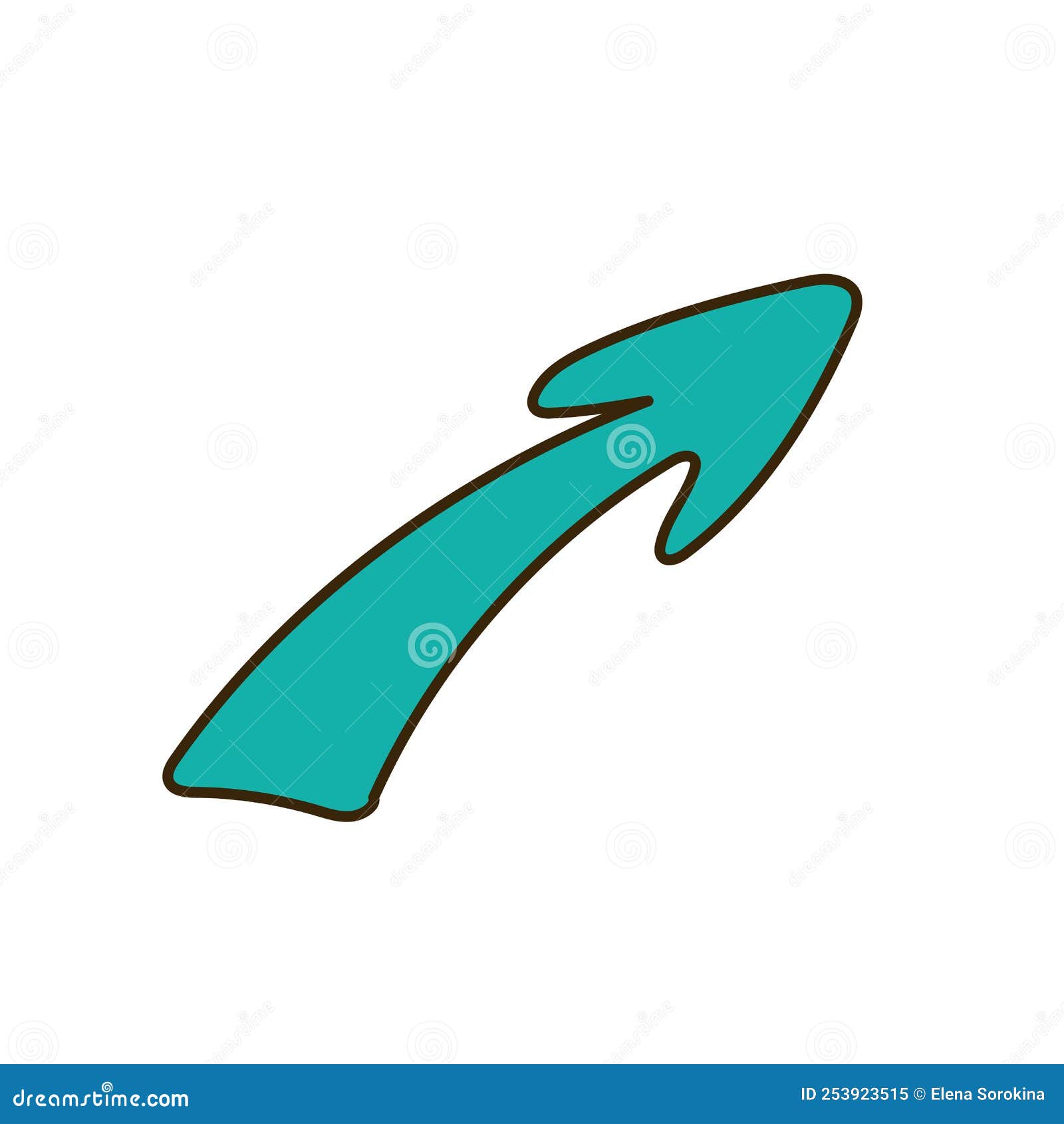 Cute arrow hand-drawn stock vector. Illustration of line - 253923515