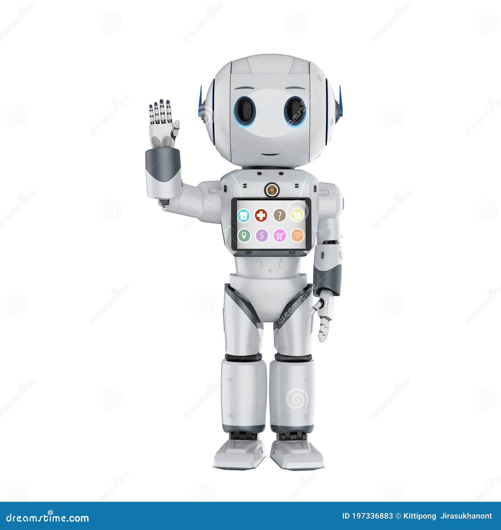 Cute Artificial Intelligence Robot Assistant Stock Illustration ...