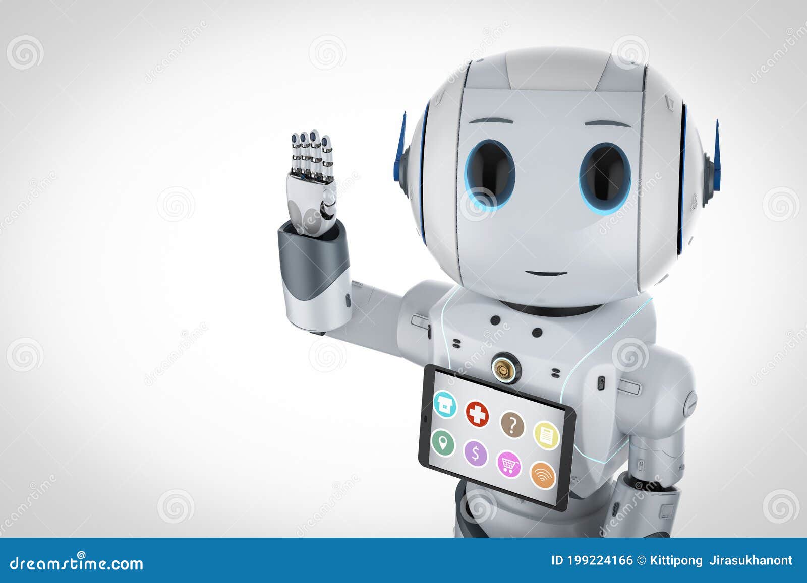 Cute Artificial Intelligence Robot Assistant Stock Illustration ...