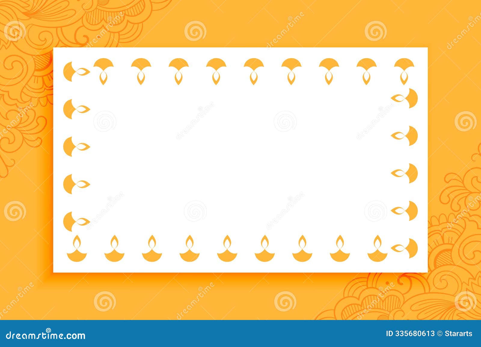 Cute Artistic Diwali Diya Border Frame with Text Space Stock ...