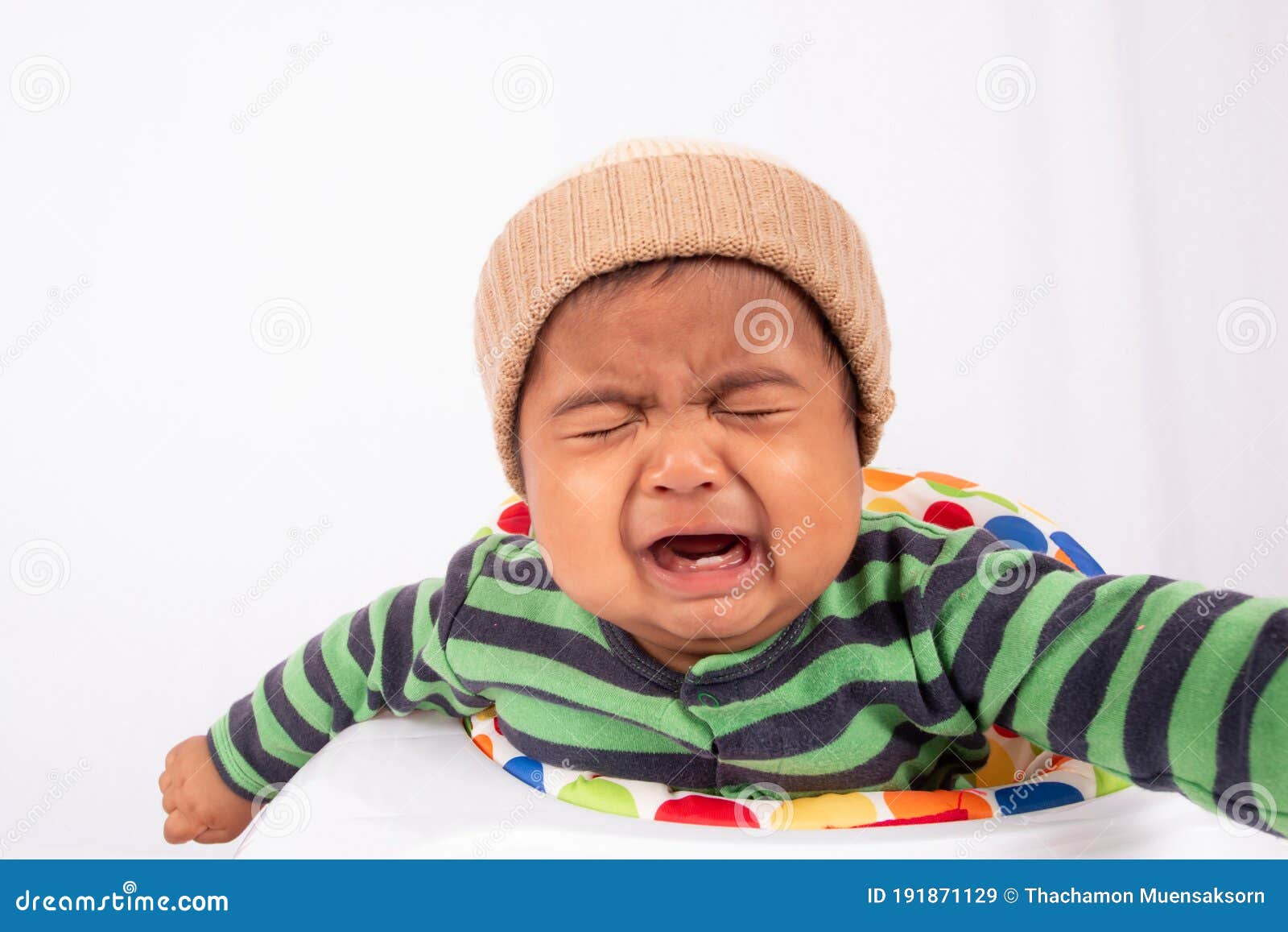 Asian baby sad and crying stock image. Image of illness - 191871129