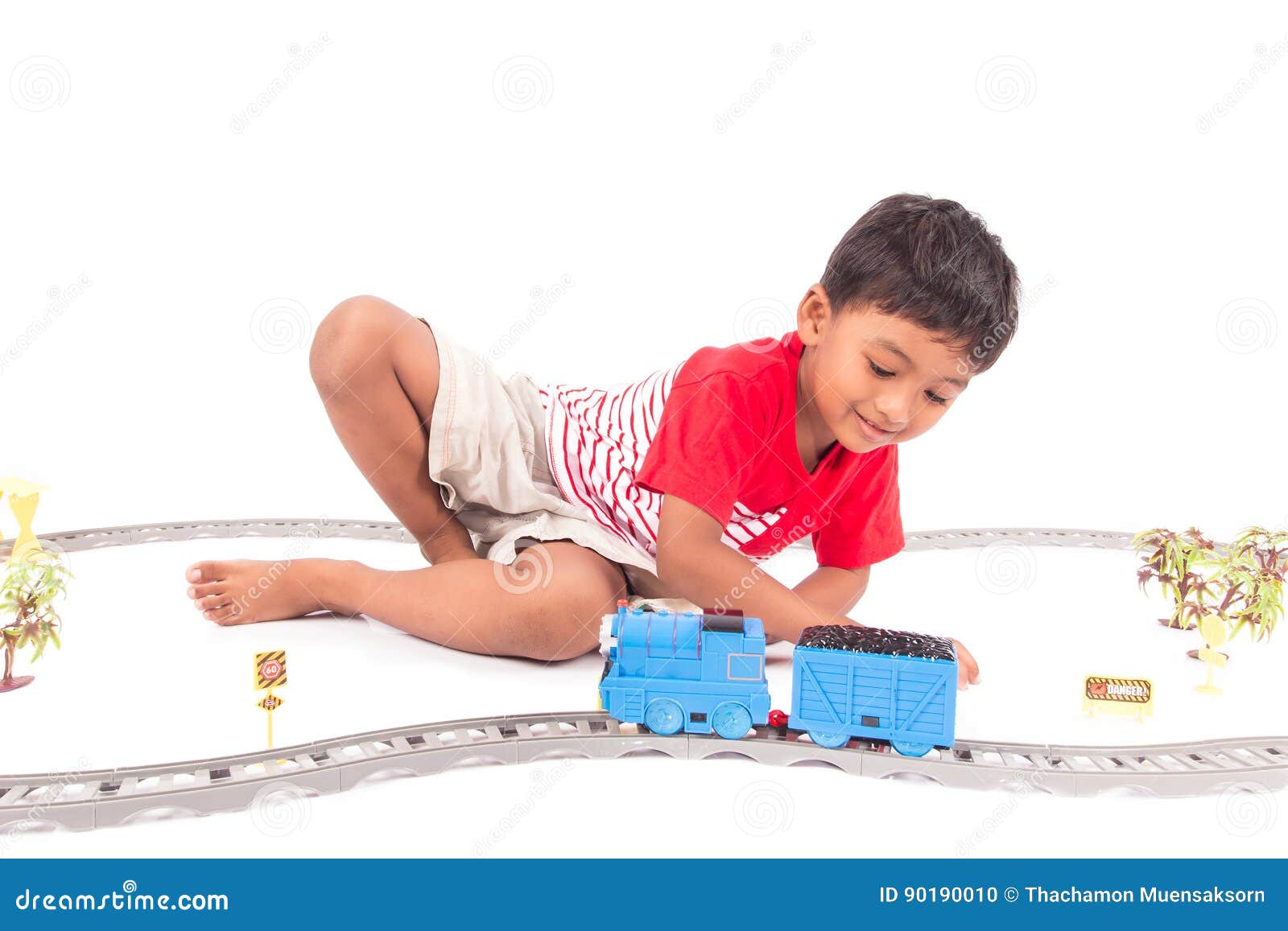 Cute Asian Boy Play Toy Train Stock Photo - Image of baby, boys: 90190010