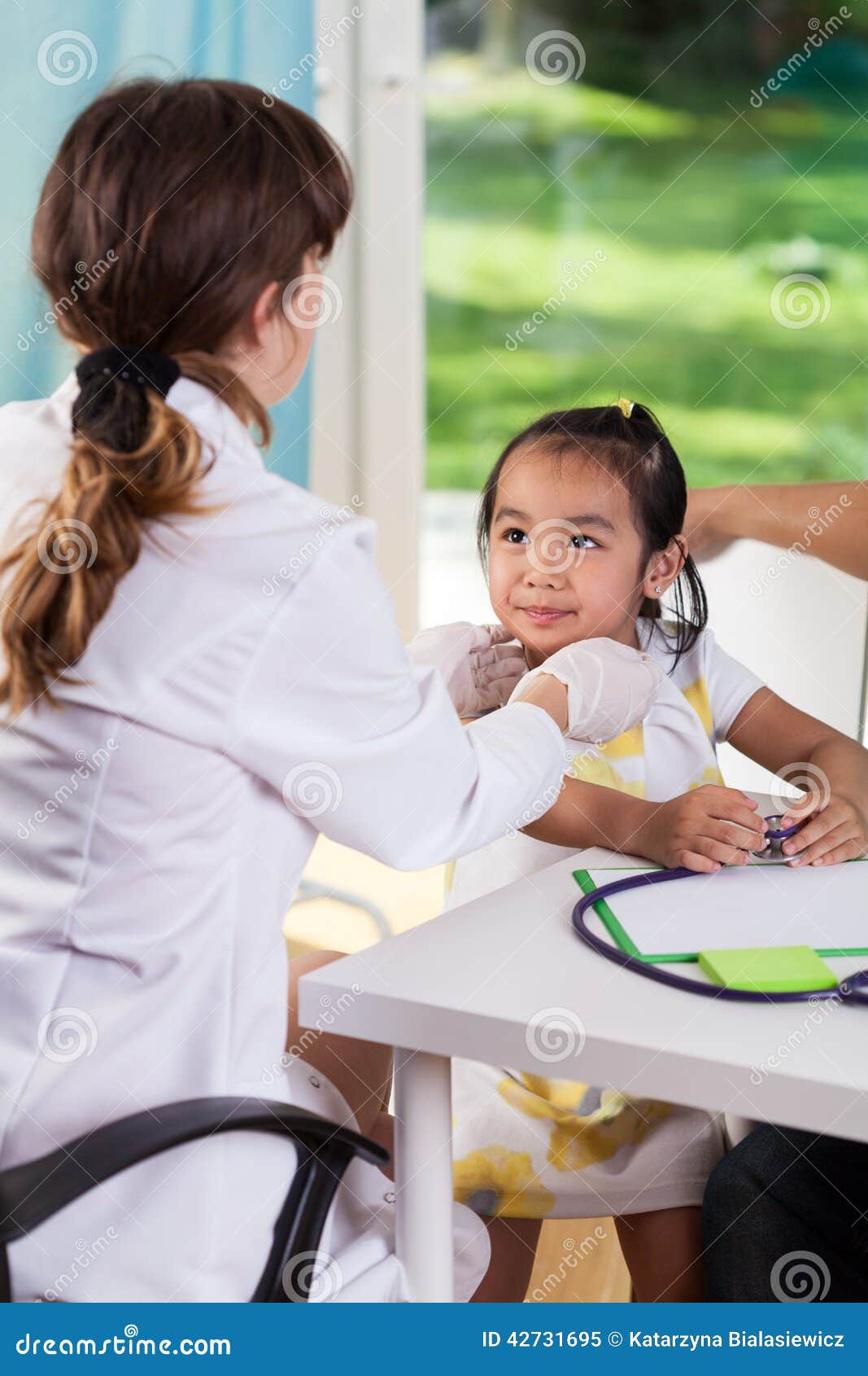 Cute Asian Girl during Examination Stock Image - Image of lymph ...