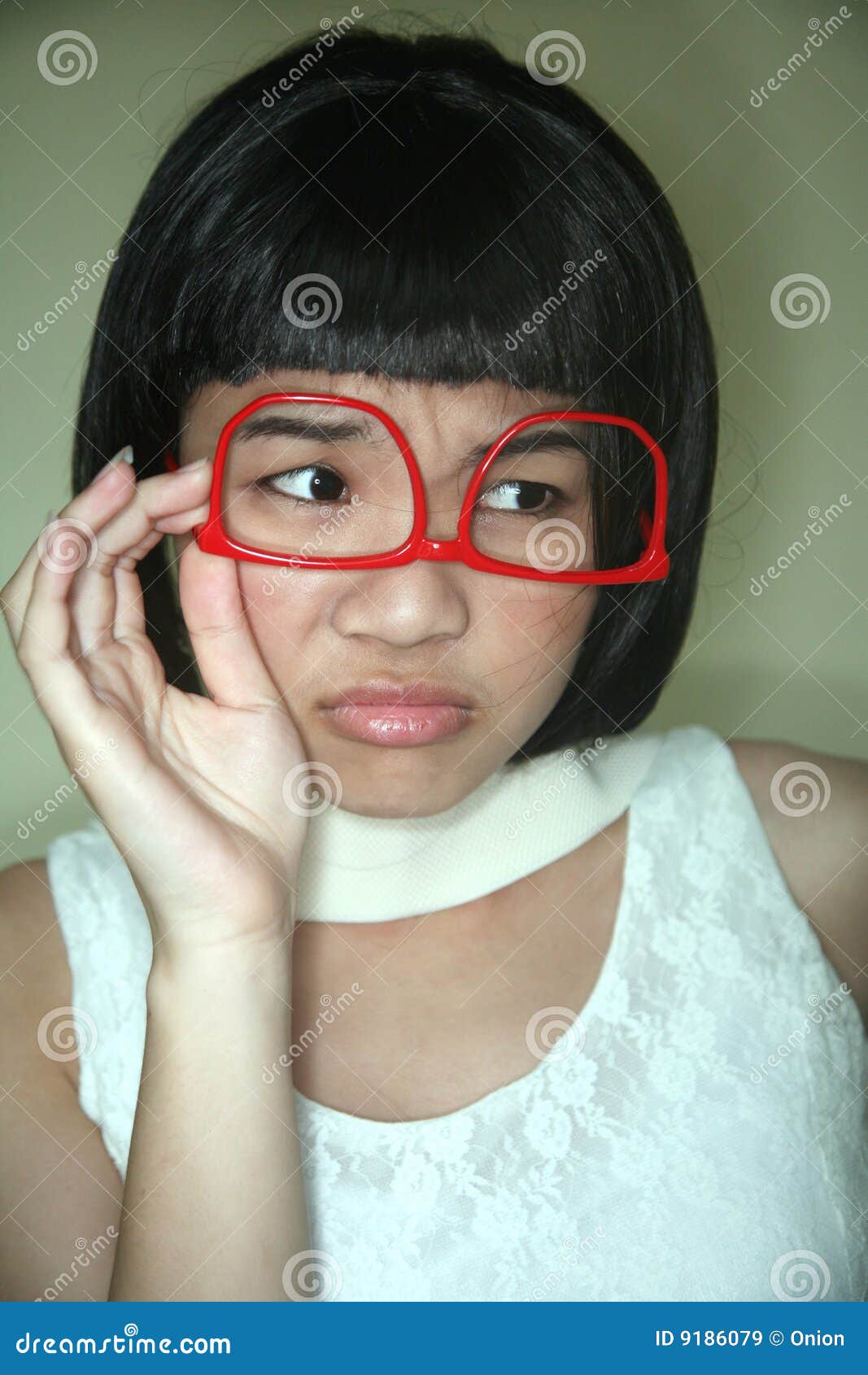 Cute Asian Girl Wearing Glasses Stock Image Image Of Adult Glamour 9186079 1764
