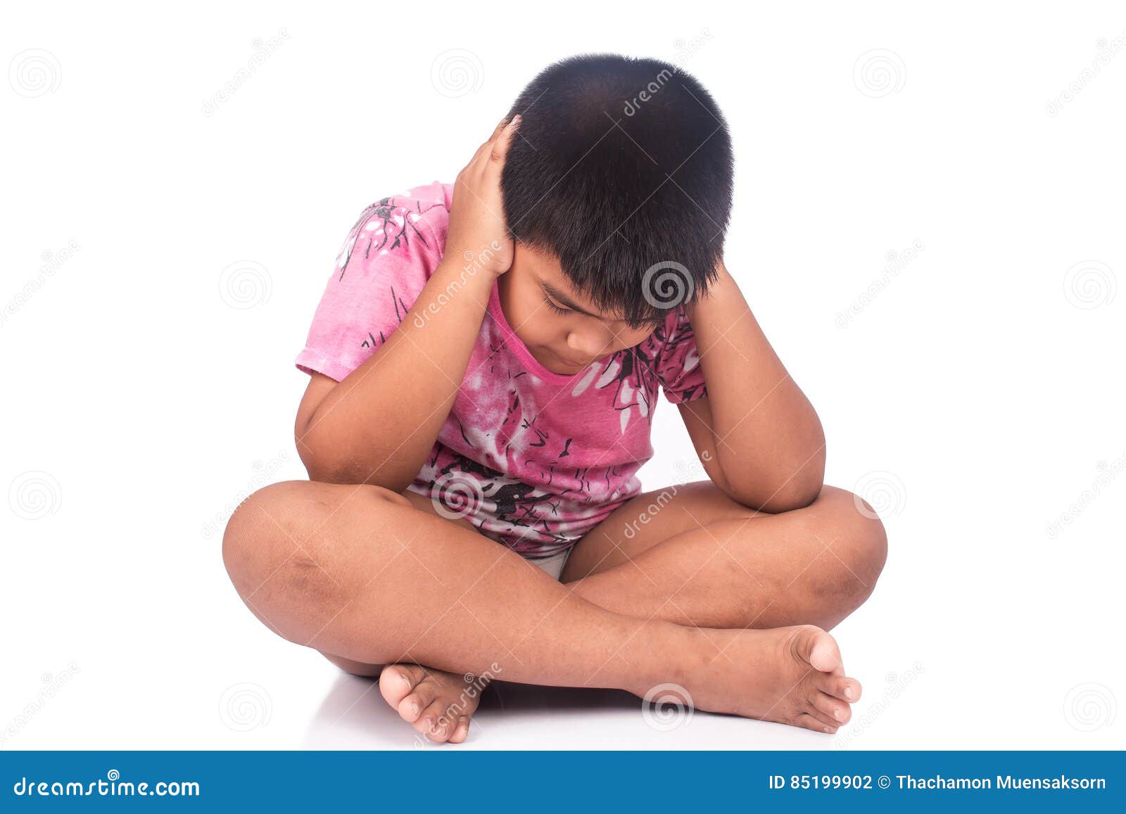 Cute Asian Little Boy Sad and Strain Stock Photo - Image of casual ...
