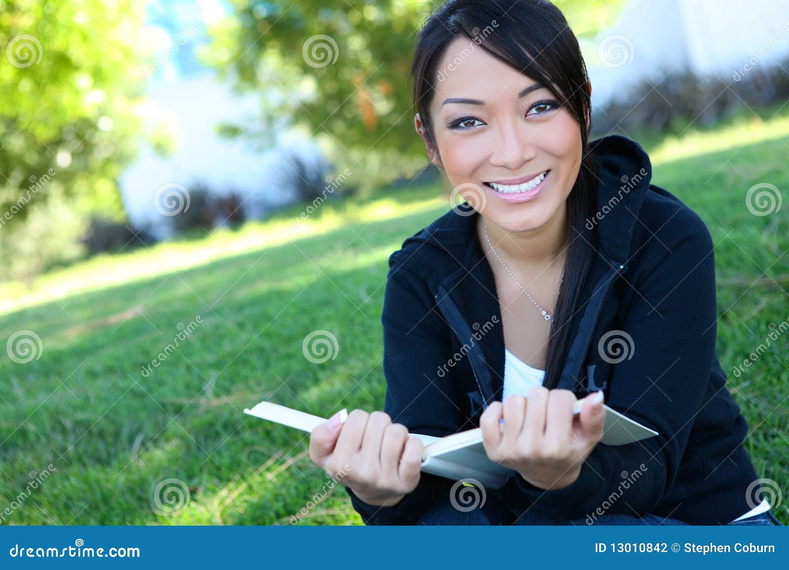 Cute Asian Reading stock photo. Image of japanese, pretty - 13010842