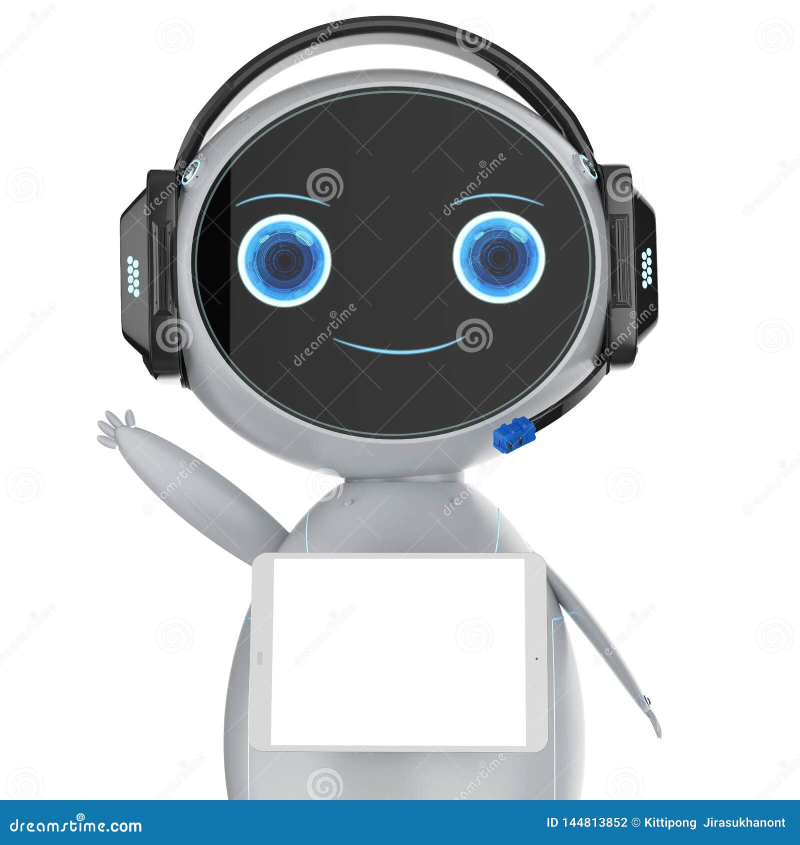Cute Assistant Robot Extend Hand Stock Photography | CartoonDealer.com ...