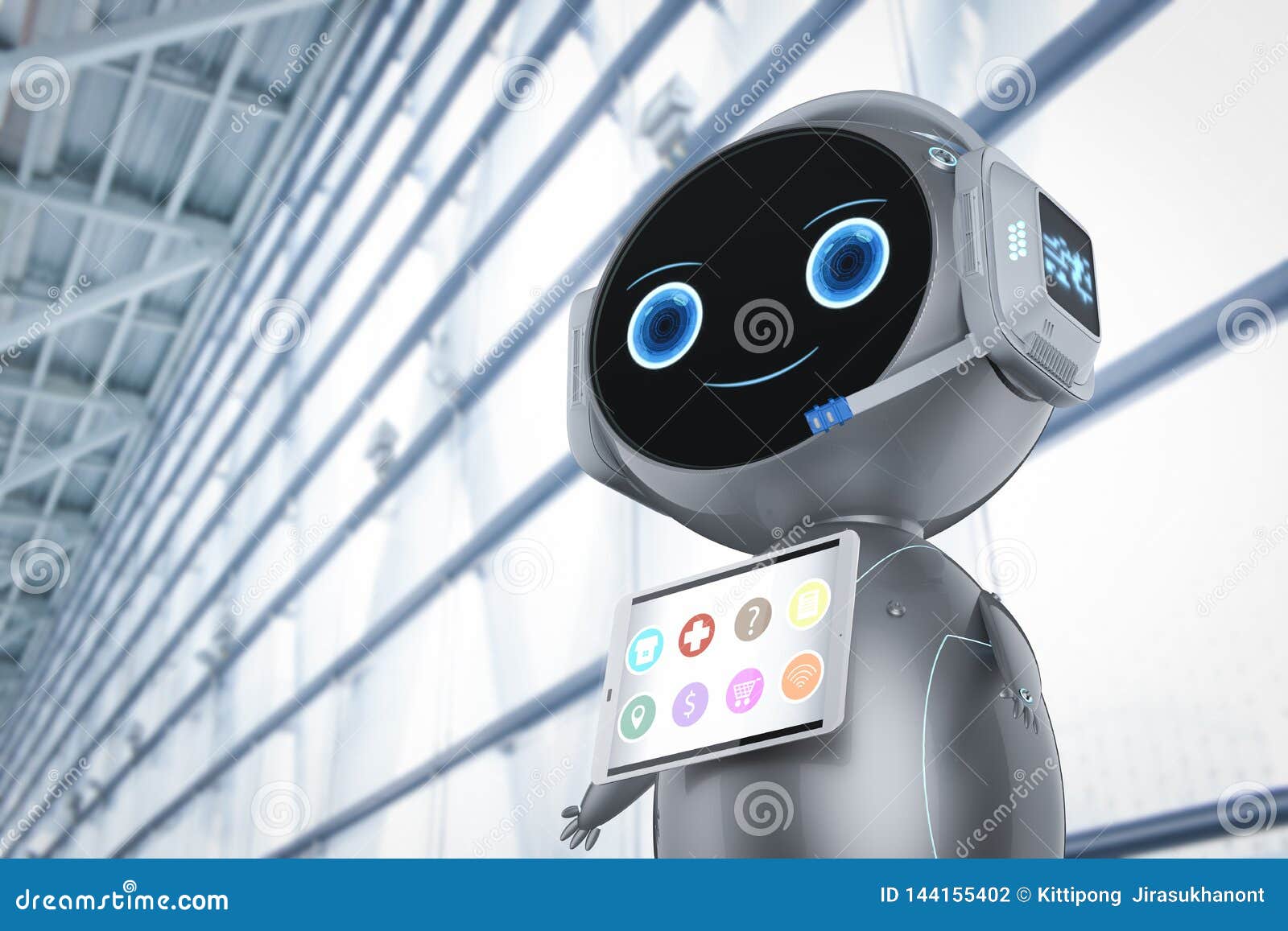 Cute assistant robot stock illustration. Illustration of digital ...
