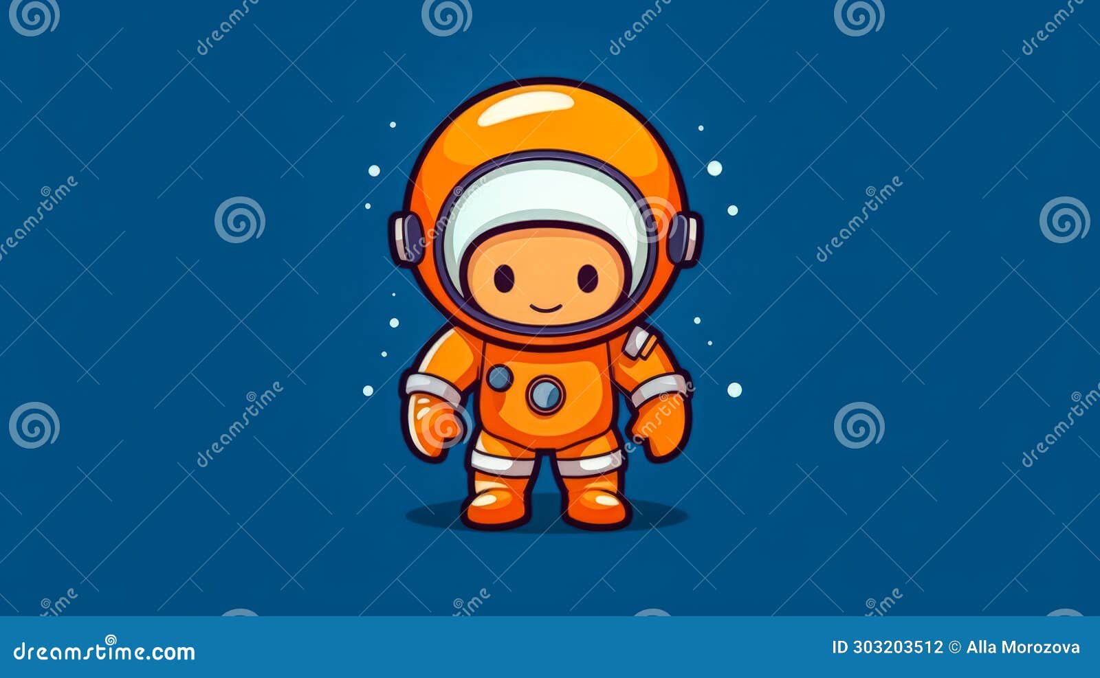 Cute Astronaut Floating in Space Stock Illustration - Illustration of ...