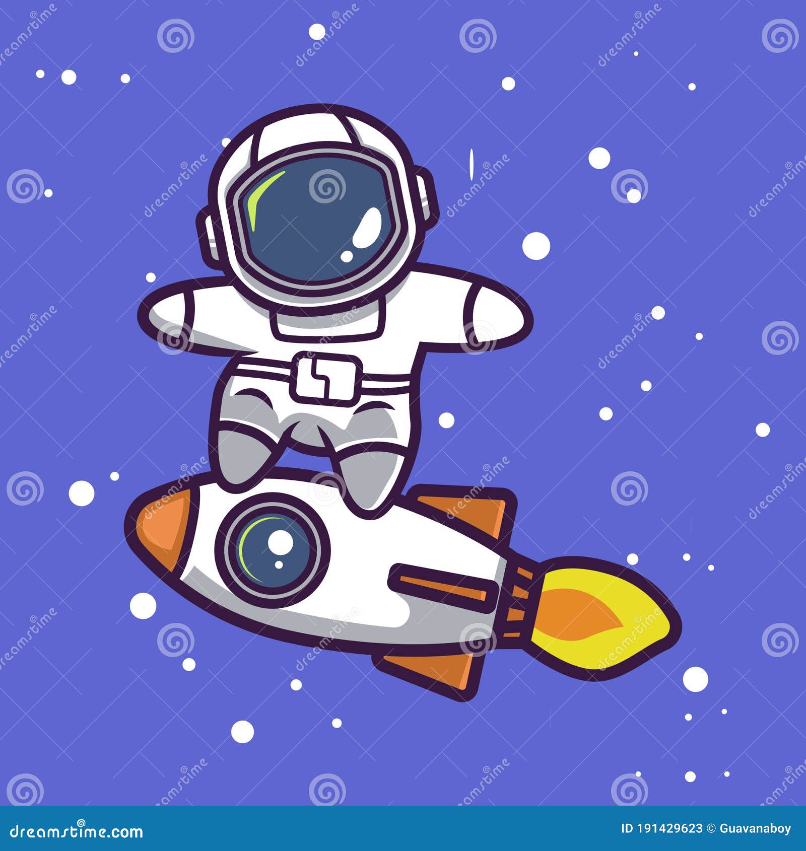 Cute Astronaut Mascot Space Theme Design Stock Vector - Illustration of ...