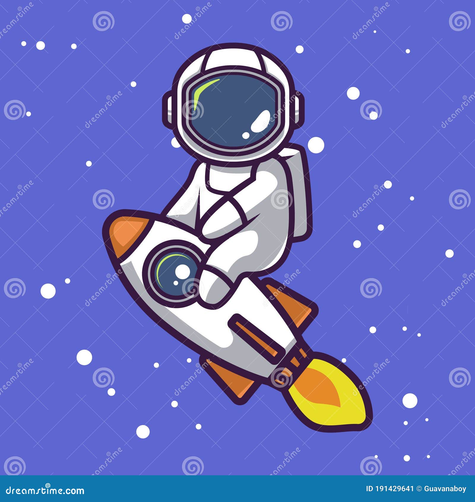 Cute Astronaut Mascot Space Theme Design Stock Vector - Illustration of ...