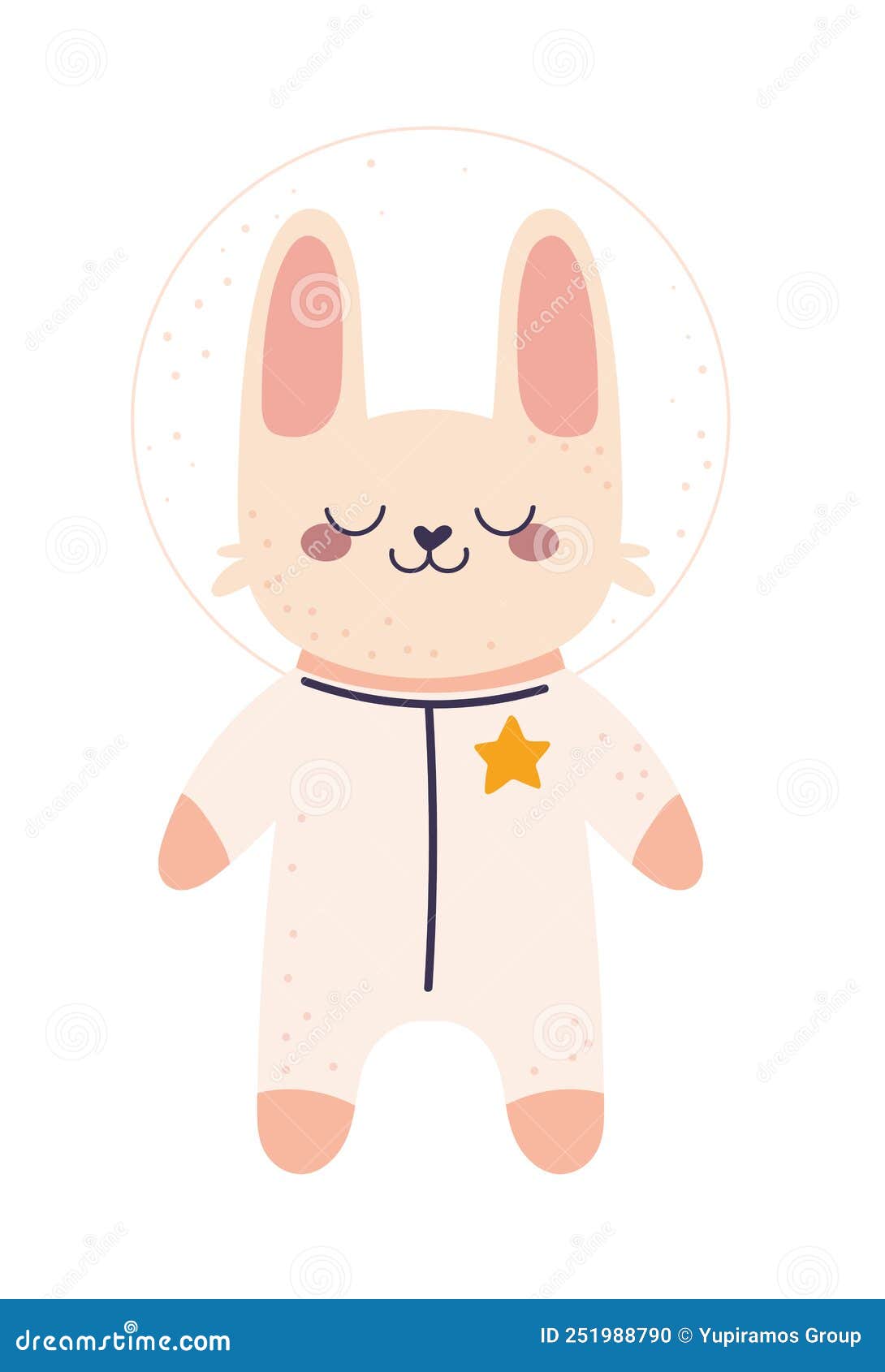 Cute astronaut rabbit stock vector. Illustration of universe - 251988790
