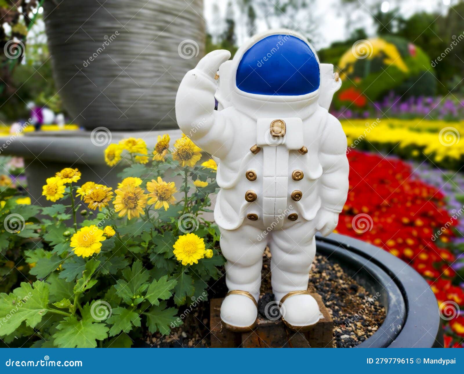 Astronaut Standing Behind US Flag Stock Photo | CartoonDealer.com ...