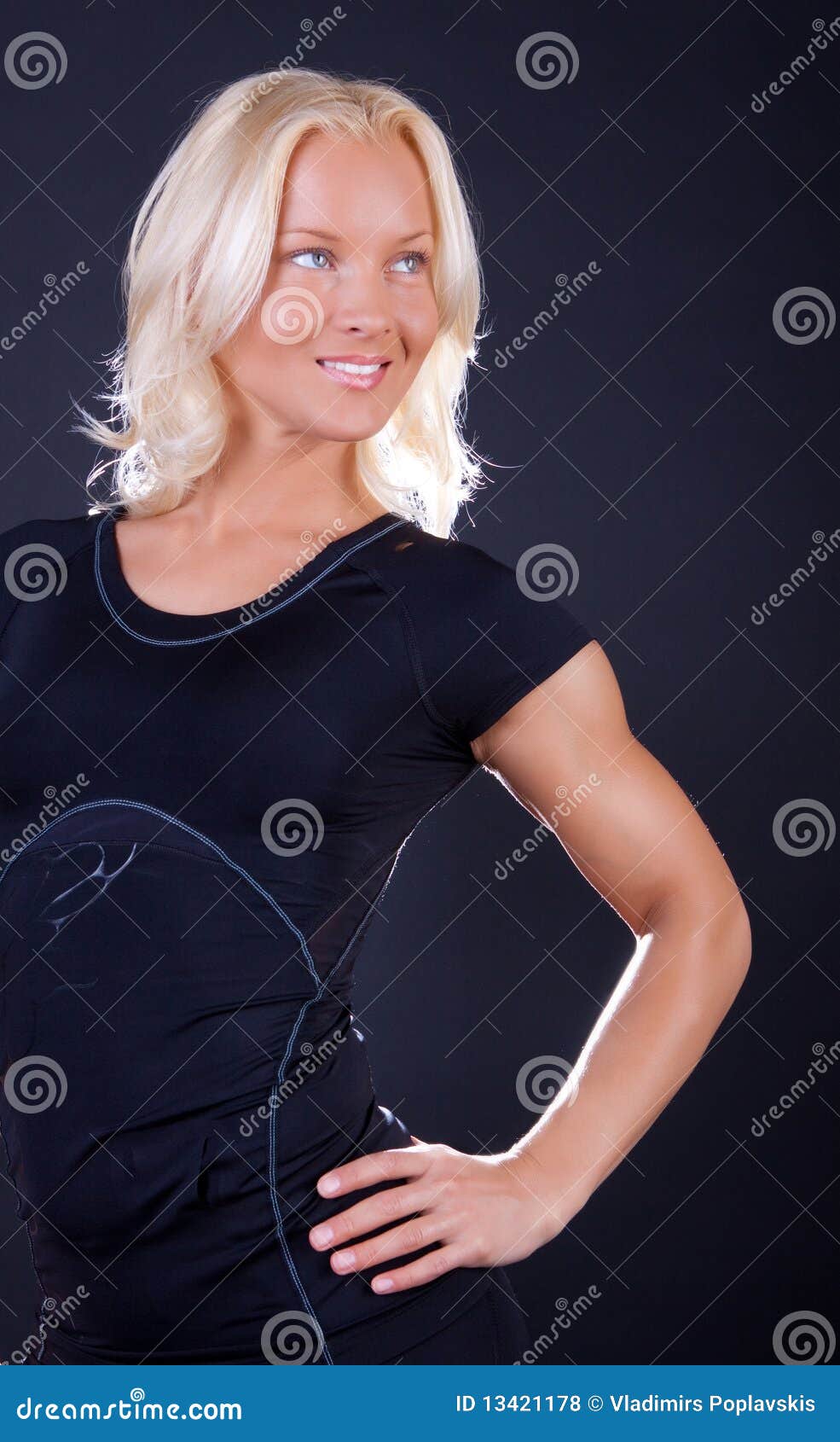 Cute athlete is posing stock photo. Image of fitness - 13421178