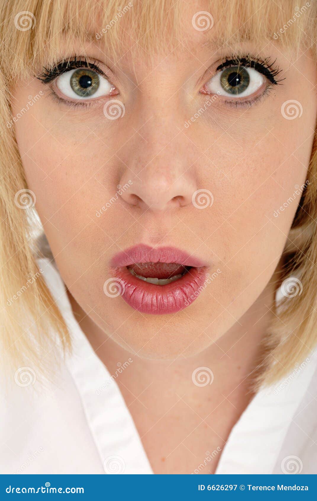Cute Attractive Blond Girl Startled Expression Stock Image - Image of ...