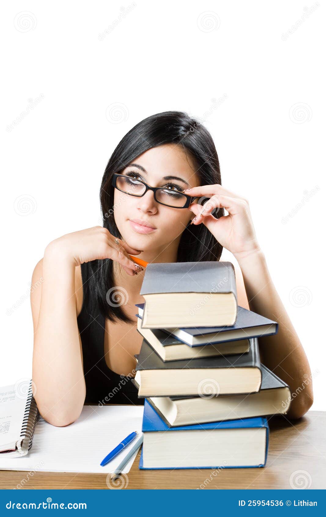 Cute attractive student. stock photo. Image of hispanic - 25954536