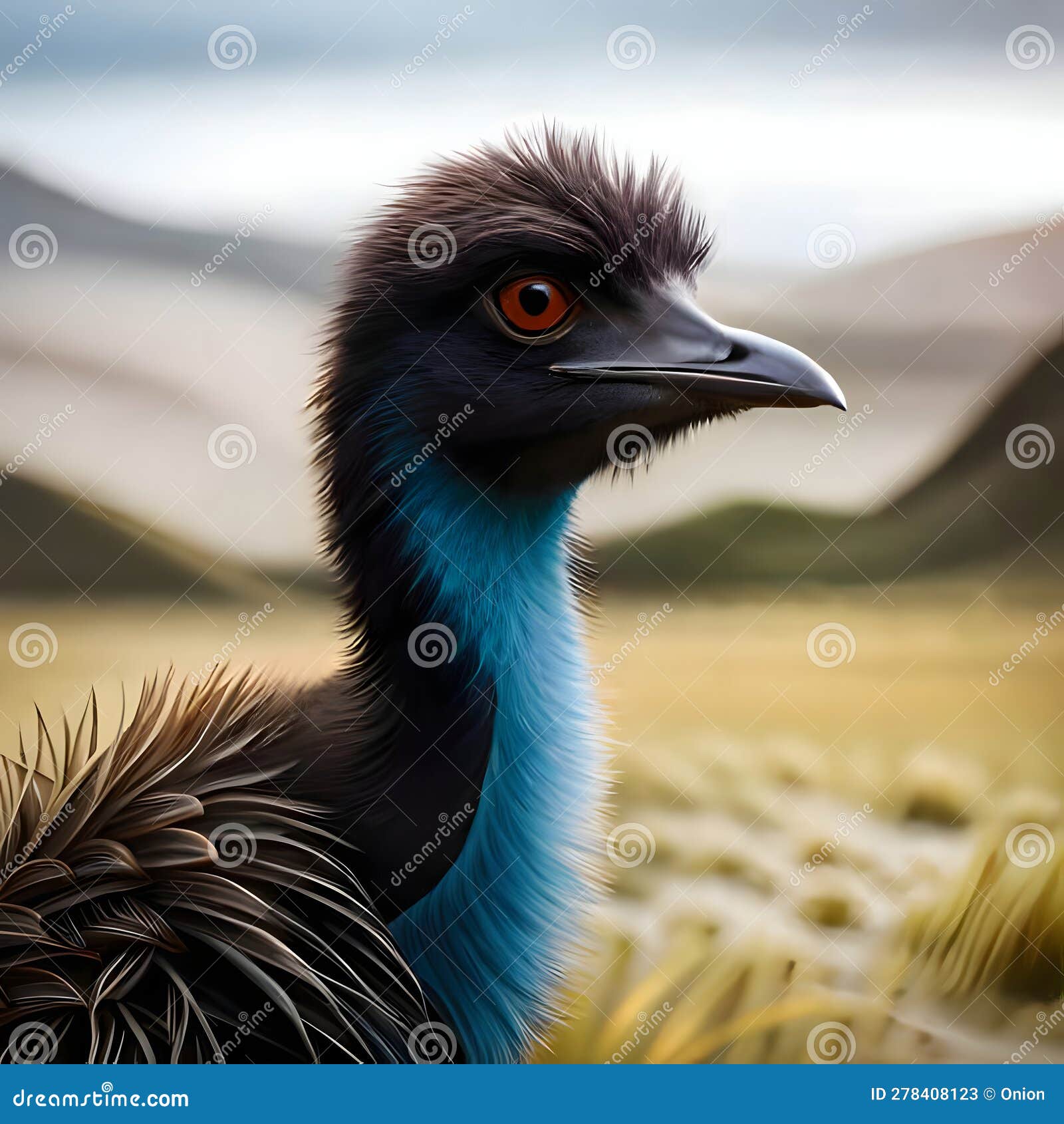 Cute Australian Emu - Ai Generated Image Stock Illustration ...