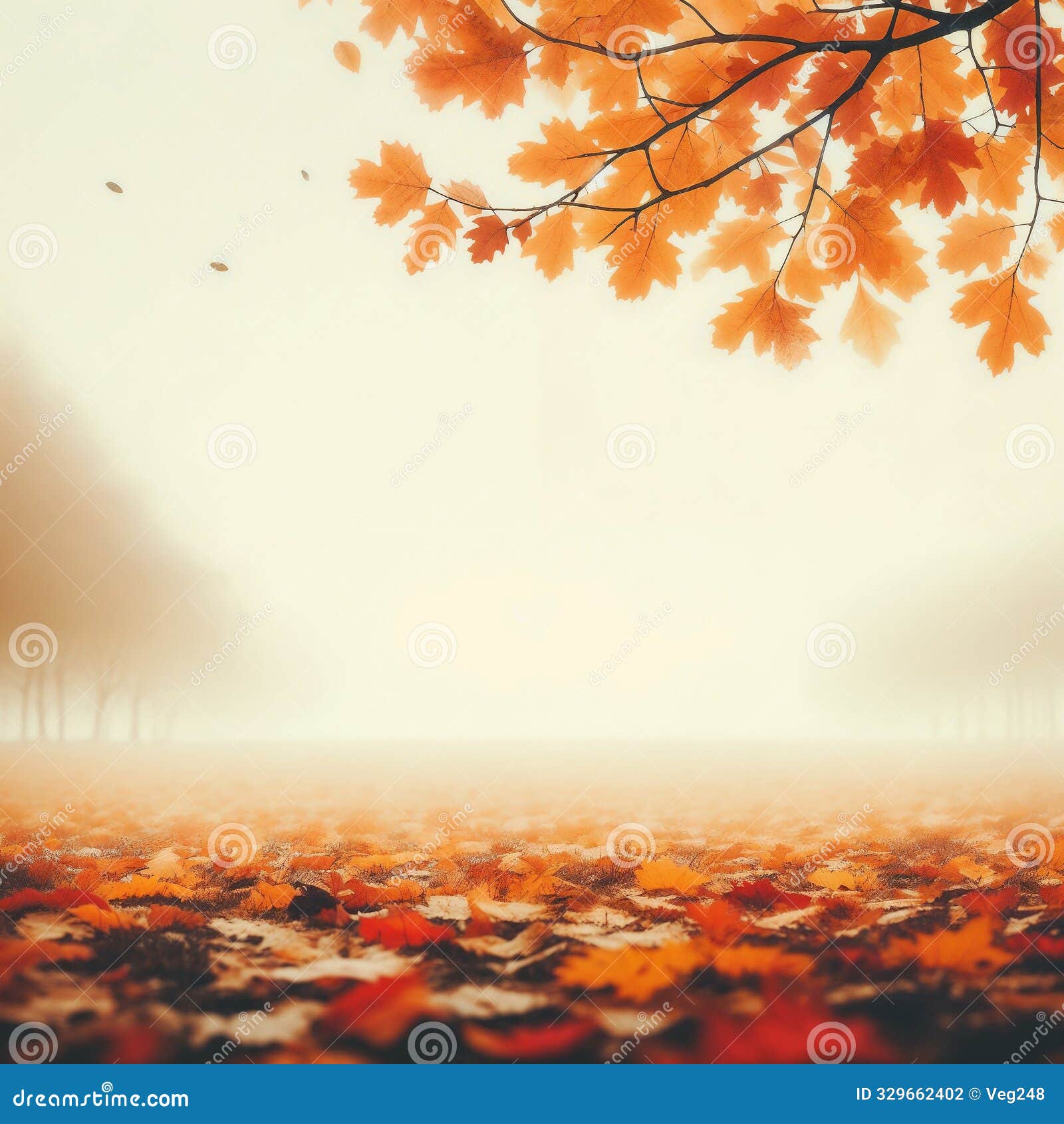 Cute autumn background. AI stock illustration. Illustration of white ...