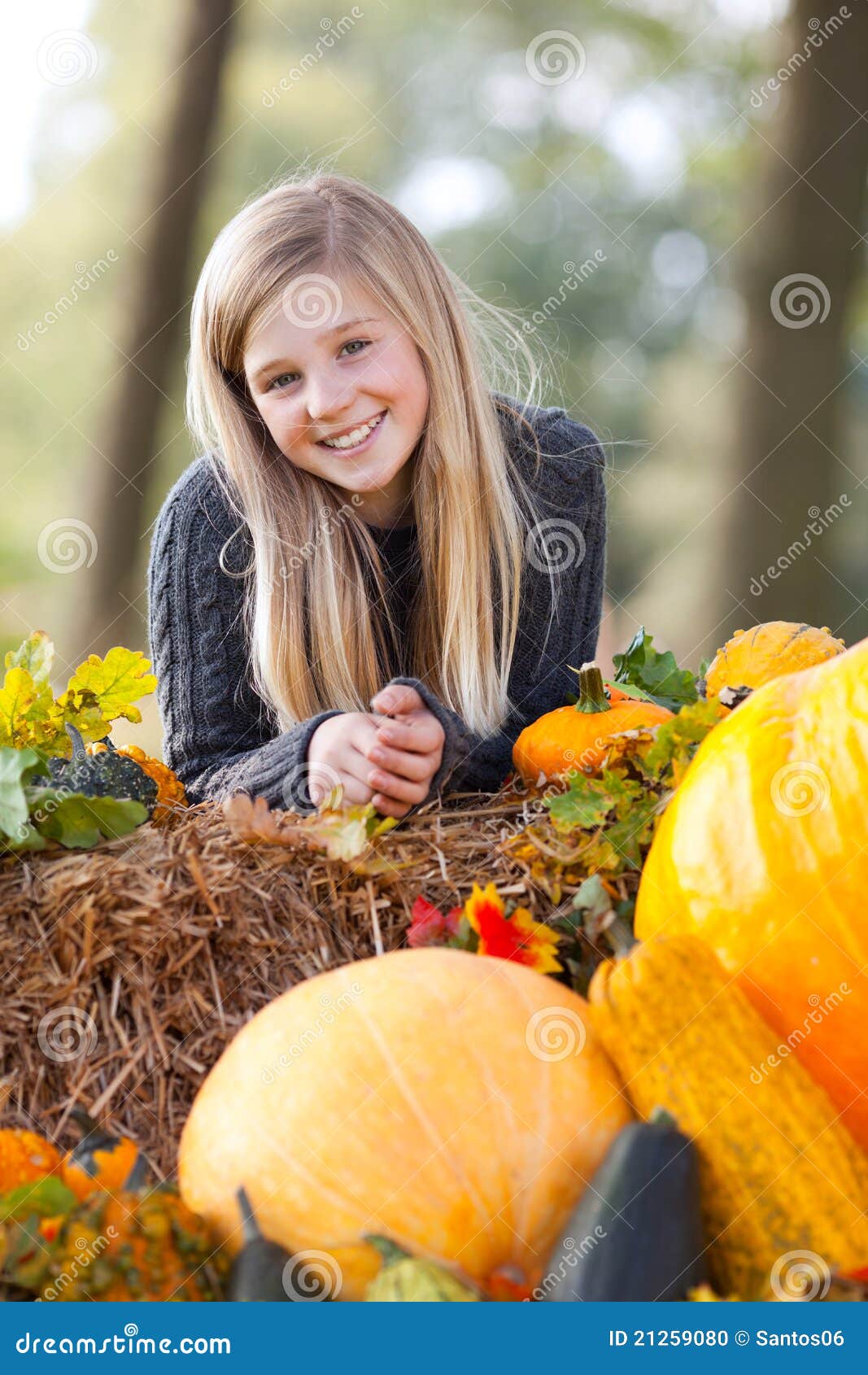 Cute autumn girl smiling stock photo. Image of child - 21259080