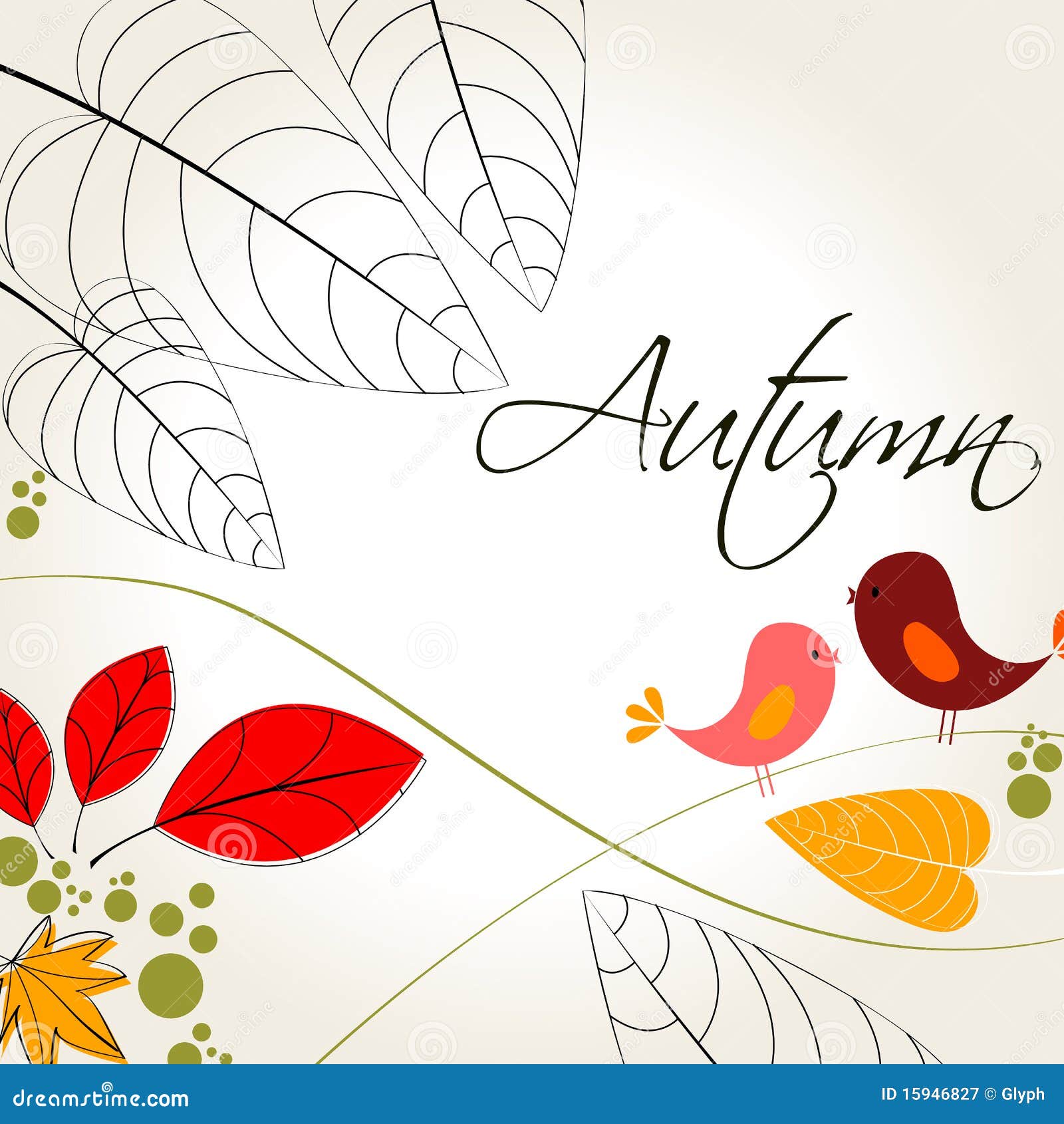 Cute autumn illustration stock vector. Illustration of autumn - 15946827