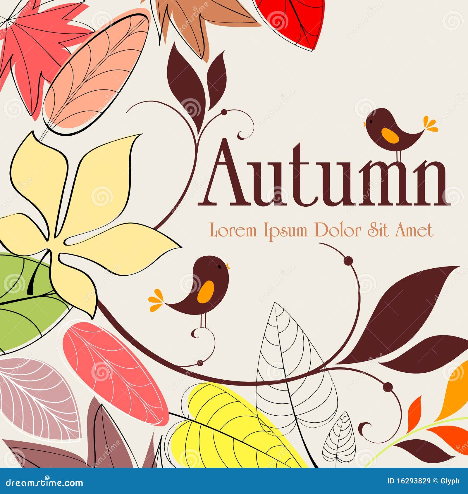 Cute autumn illustration stock vector. Illustration of pastel - 16293829