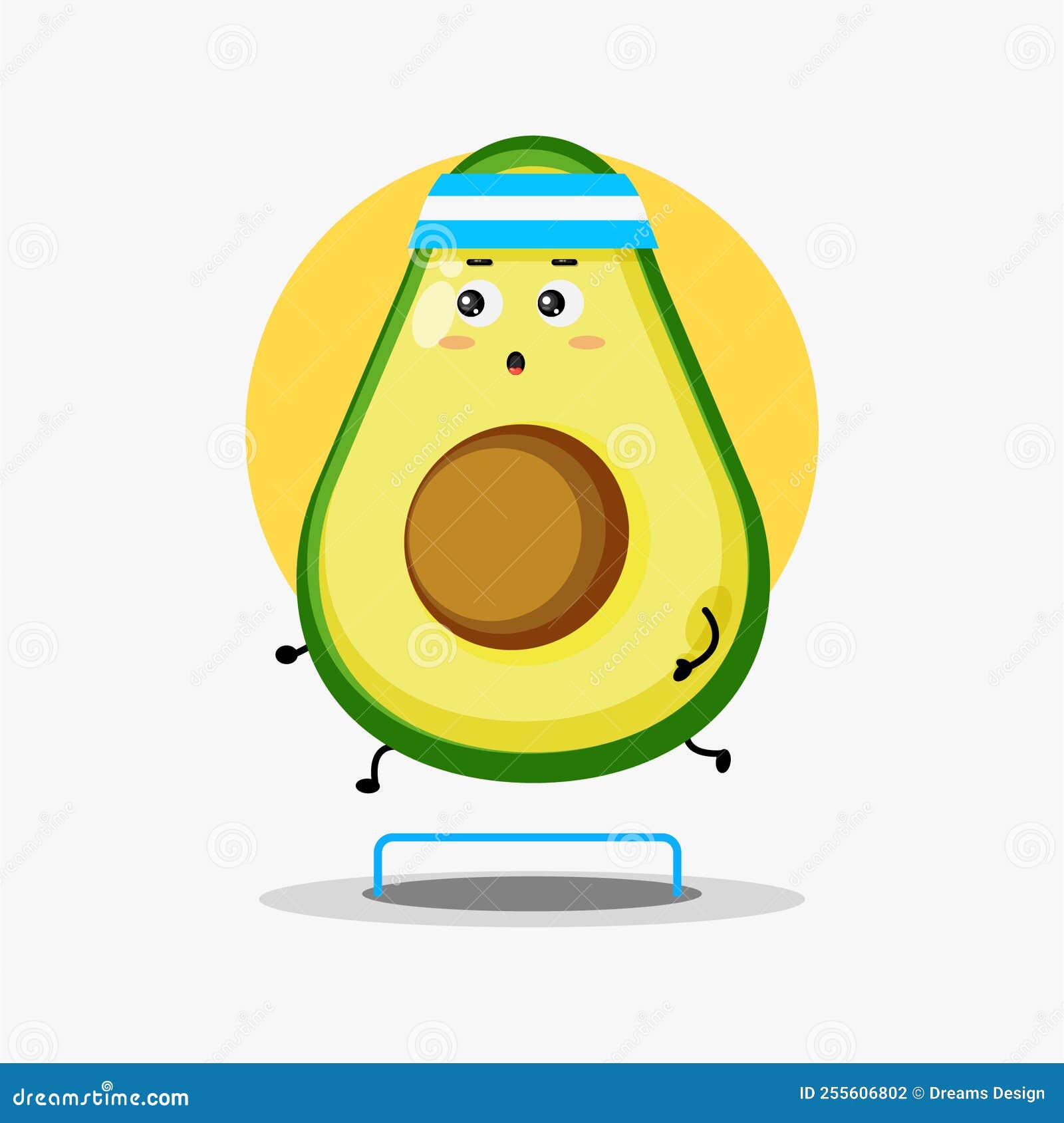 Cute Avocado Character Running Competition Stock Vector - Illustration ...