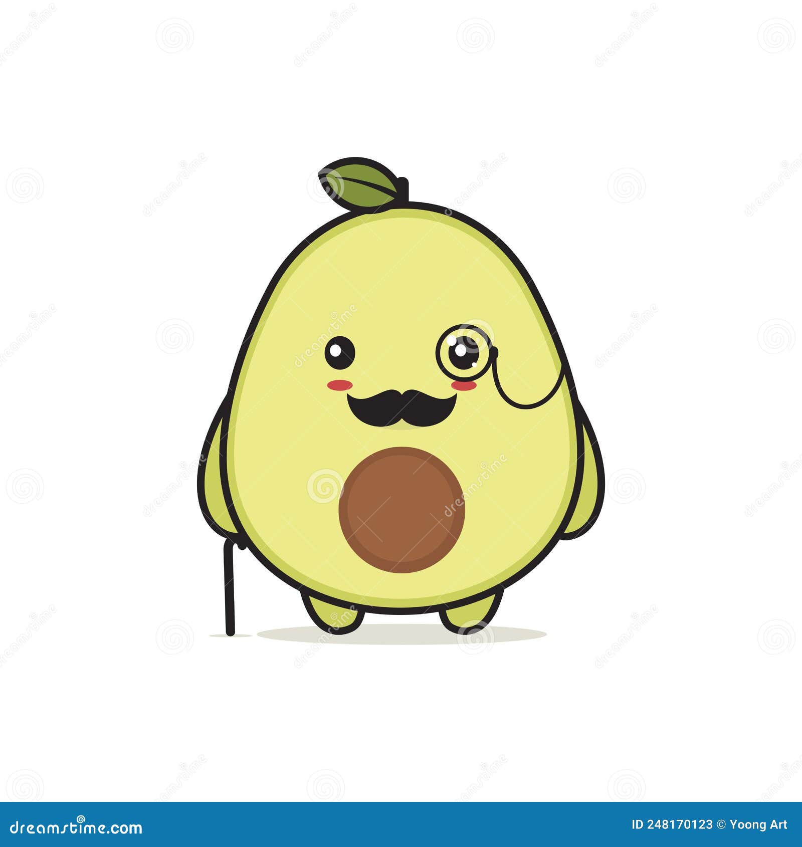 Cute avocado characters stock vector. Illustration of nutrition - 248170123