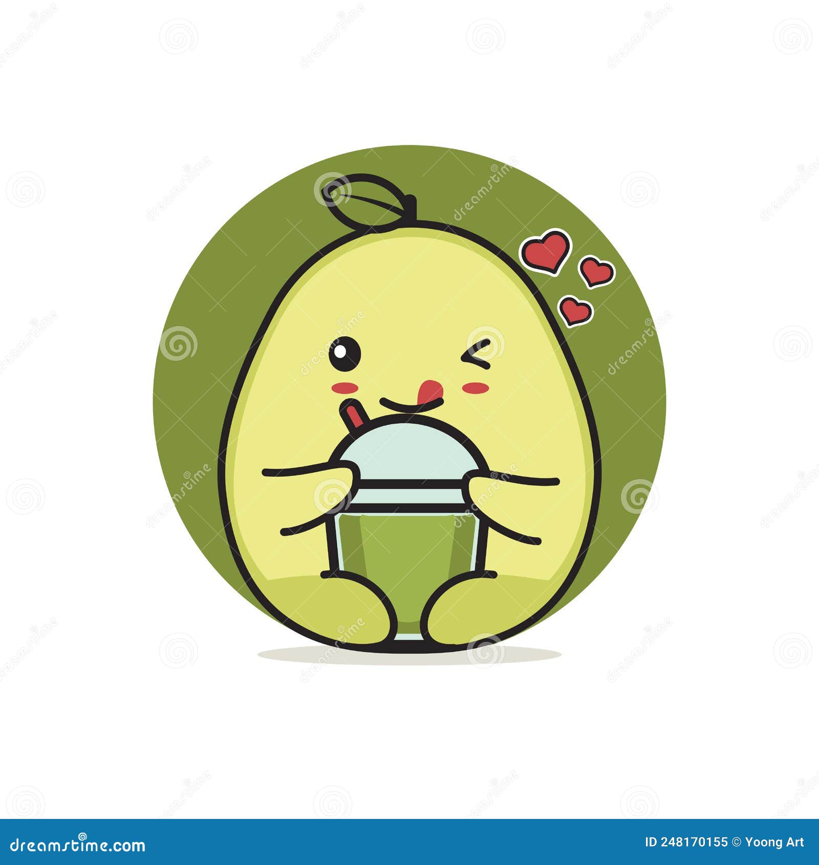Cute avocado characters stock vector. Illustration of drink - 248170155