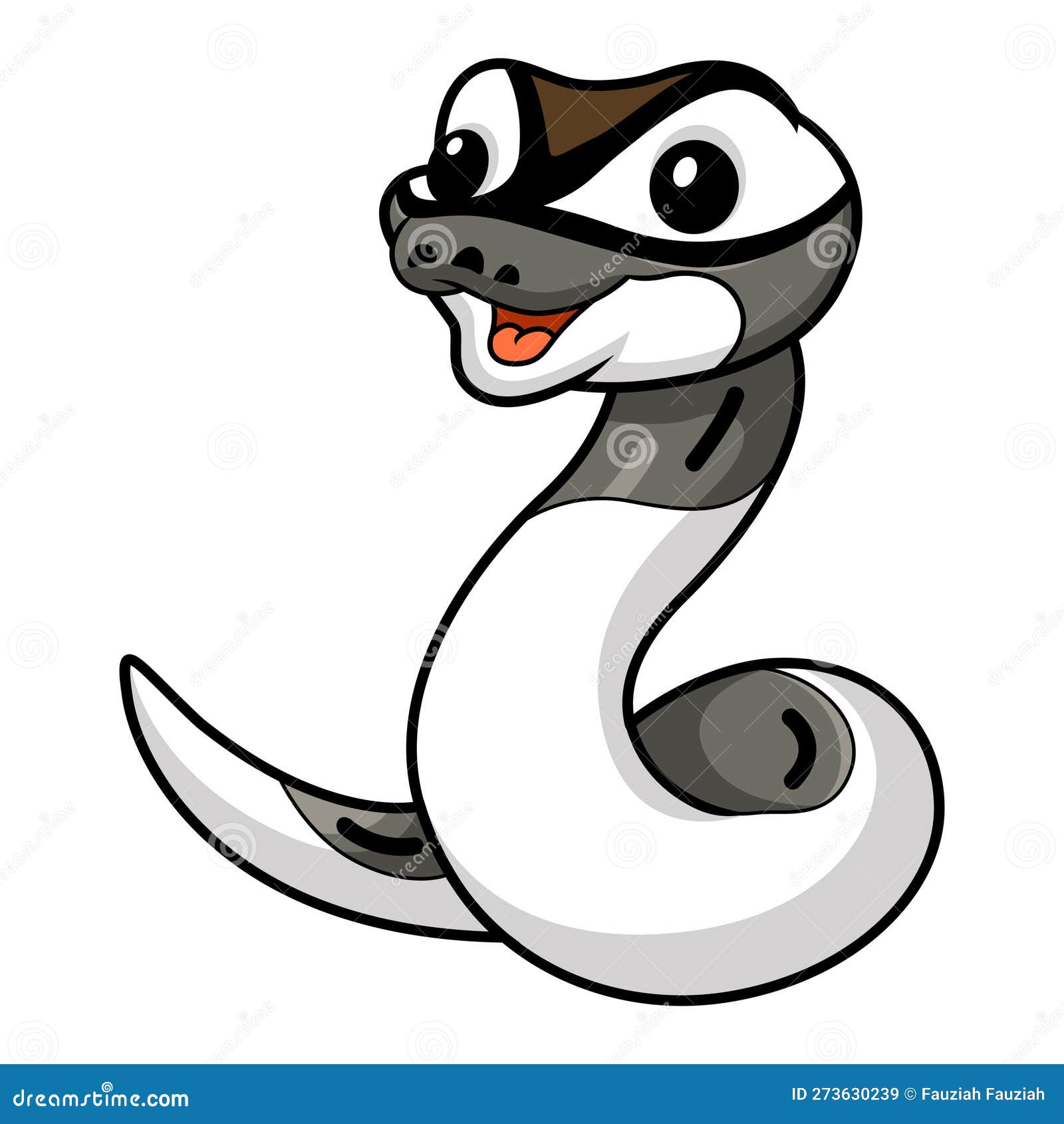 Cute Axanthic Pied Ball Python Cartoon Stock Vector - Illustration of ...