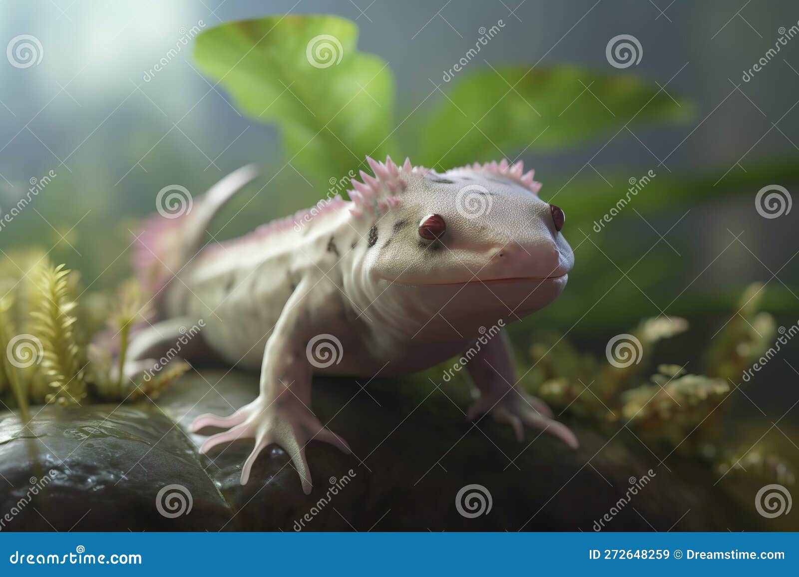 Generative AI Axolotl Ambystoma Mexicanum Under Water In The Aquarium ...