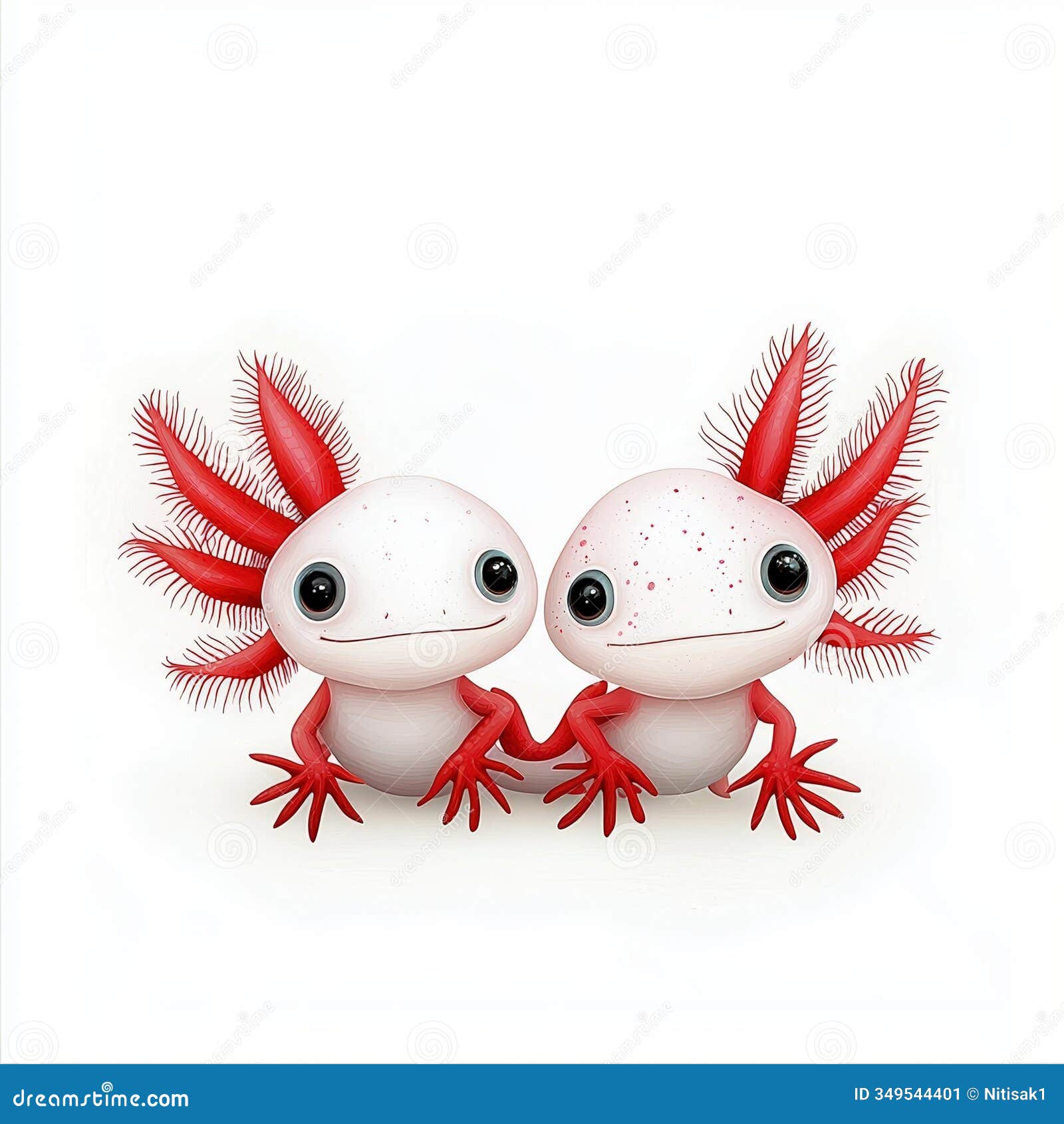 Cute Axolotls With Vibrant Background Stock Illustration ...