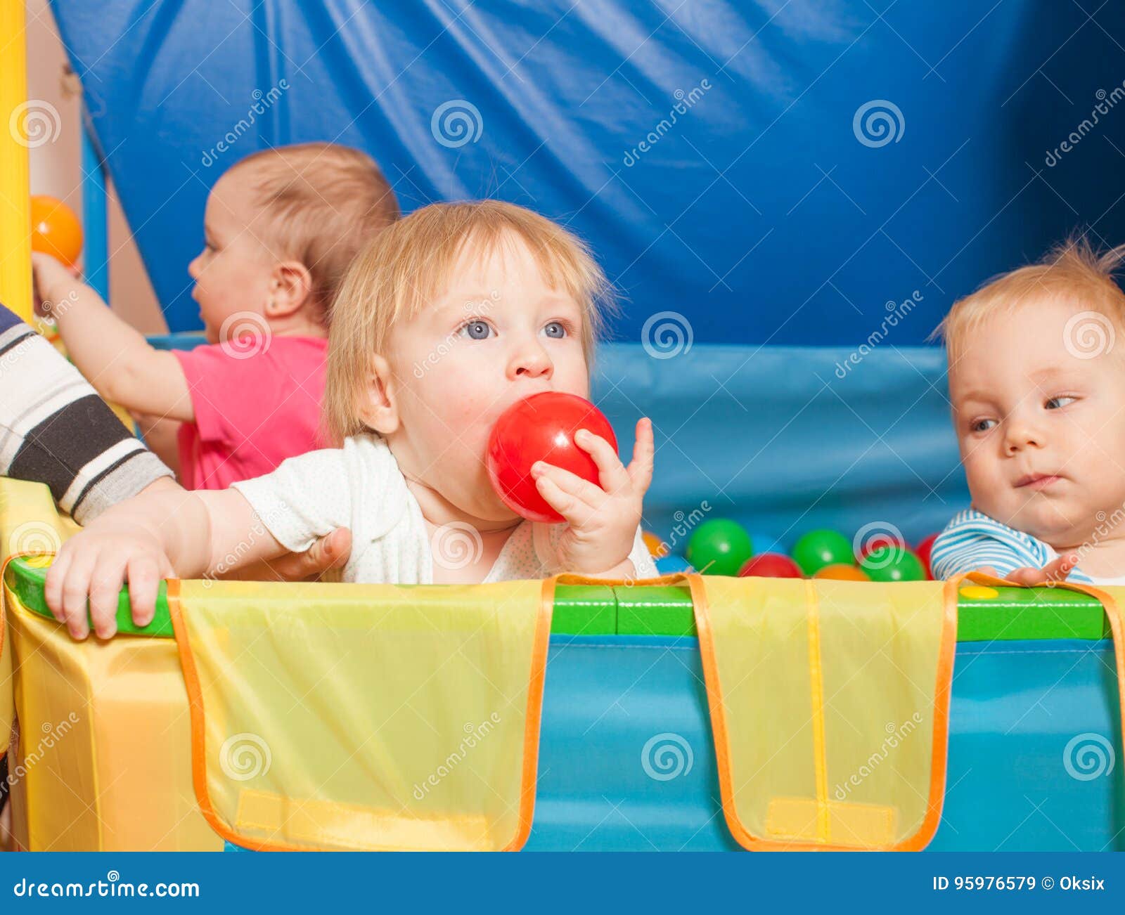 Cute babies playing stock image. Image of active, plenty - 95976579
